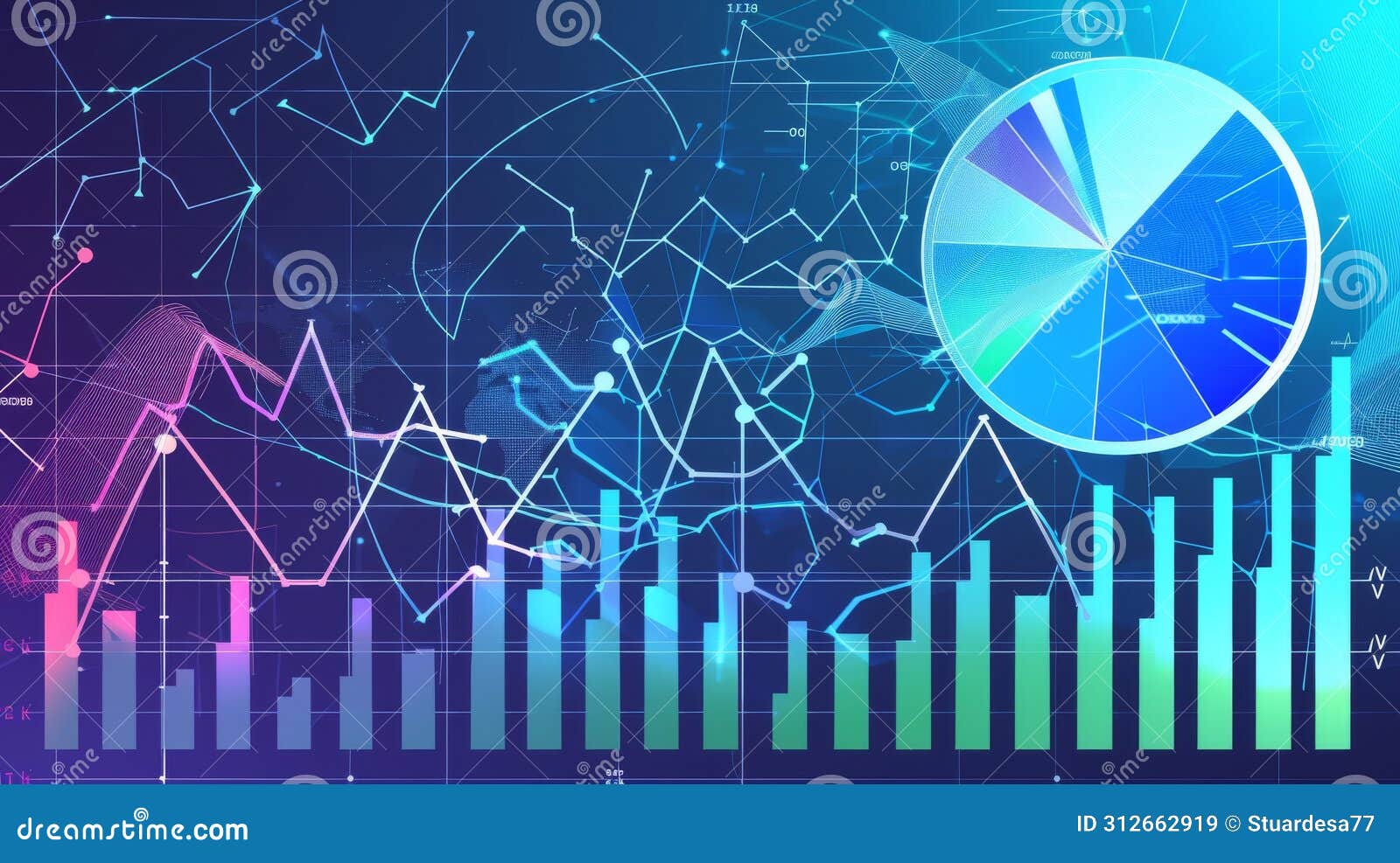 Multicolored Data Analytics Visualization Stock Image - Image of trend ...