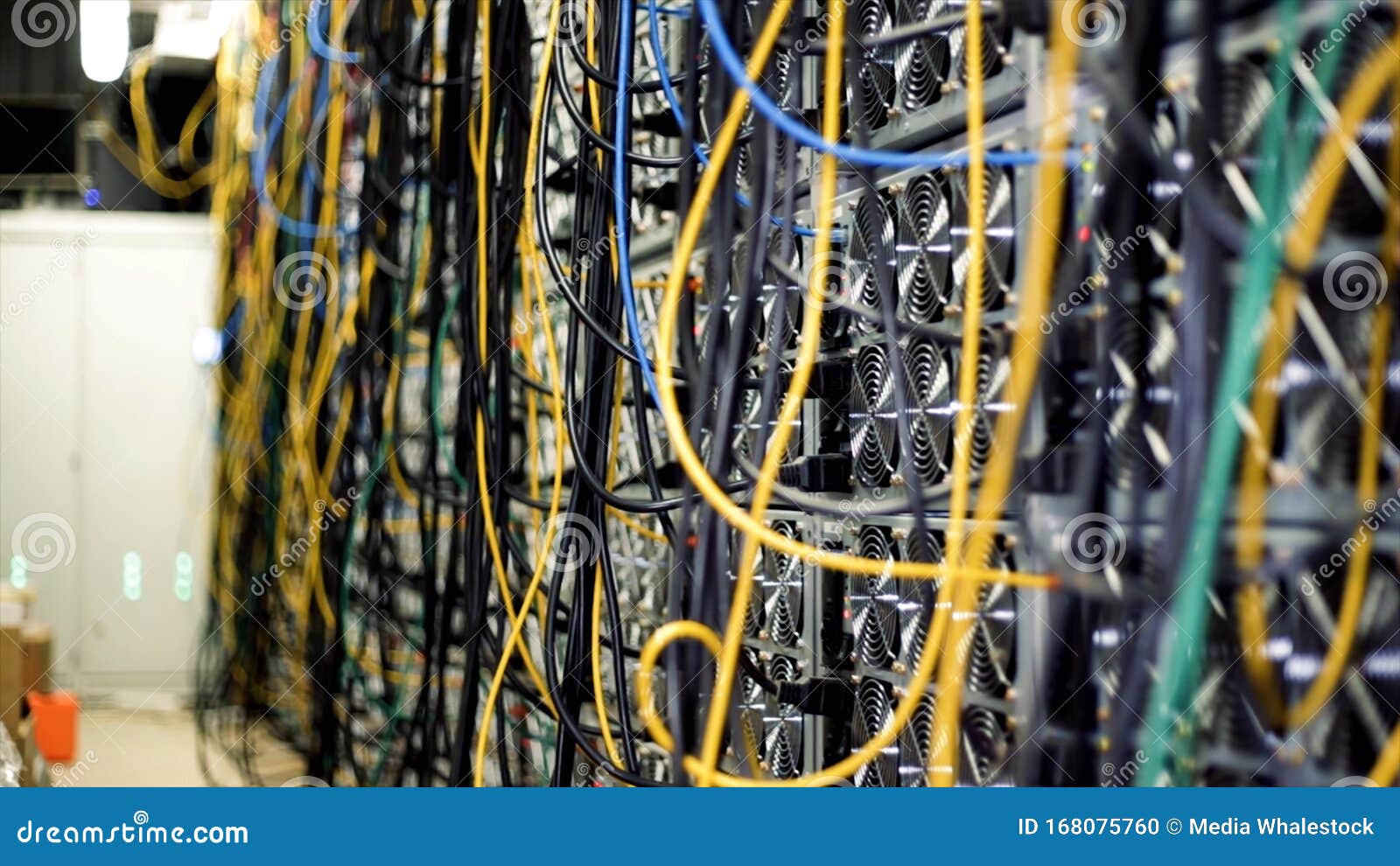 Multicolored Data Center Wiring. Stock Footage Stock Photo - Image of ...