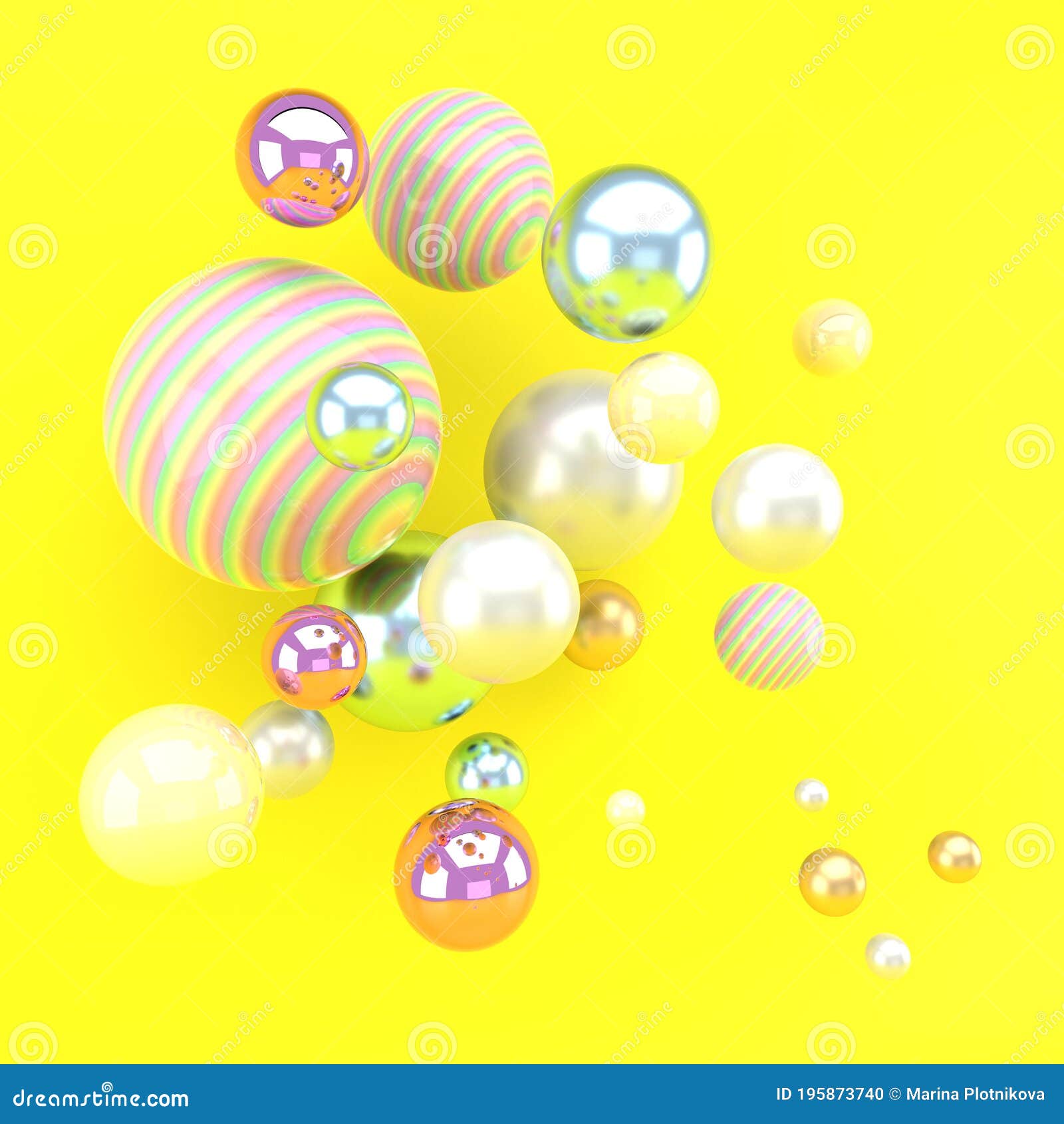 Multicolored Decorative Balls. Abstract 3d Illustration Stock ...