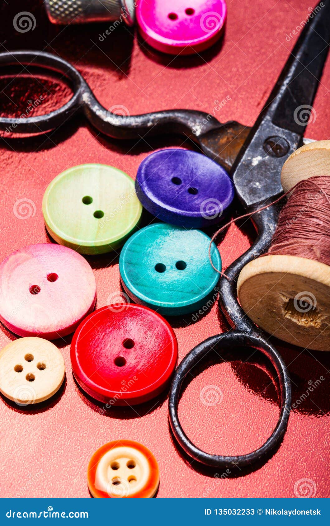 Multicolored Decorative Buttons Stock Image - Image of instrument ...