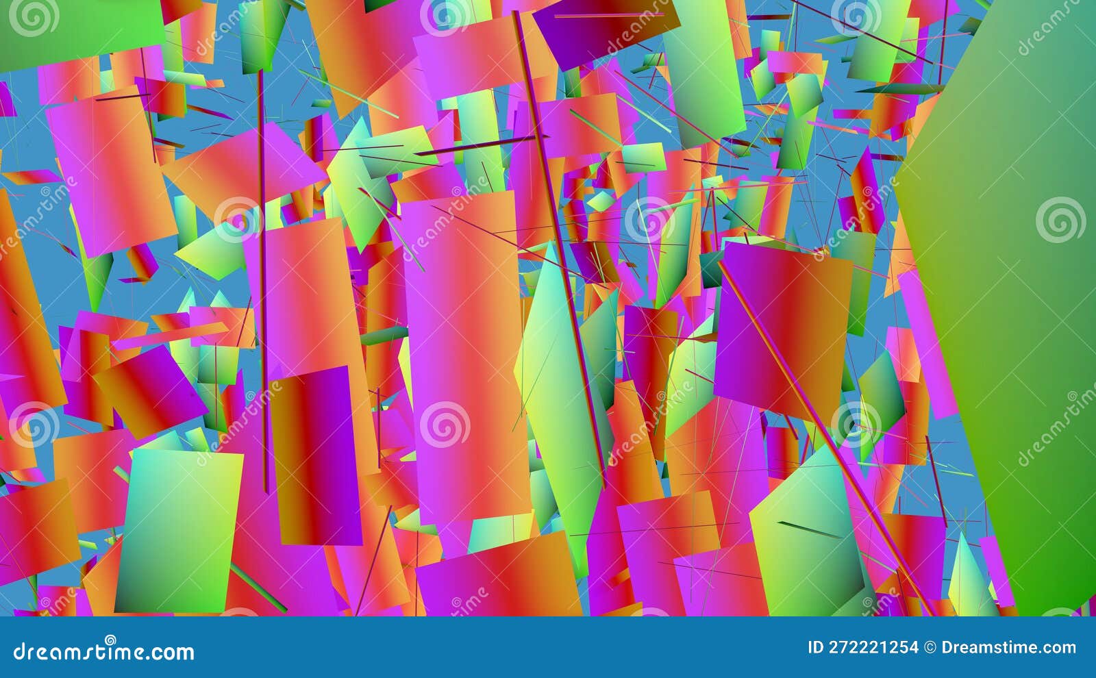 Multicolored Decorative 3D Square. Colorful Abstract High Saturated ...
