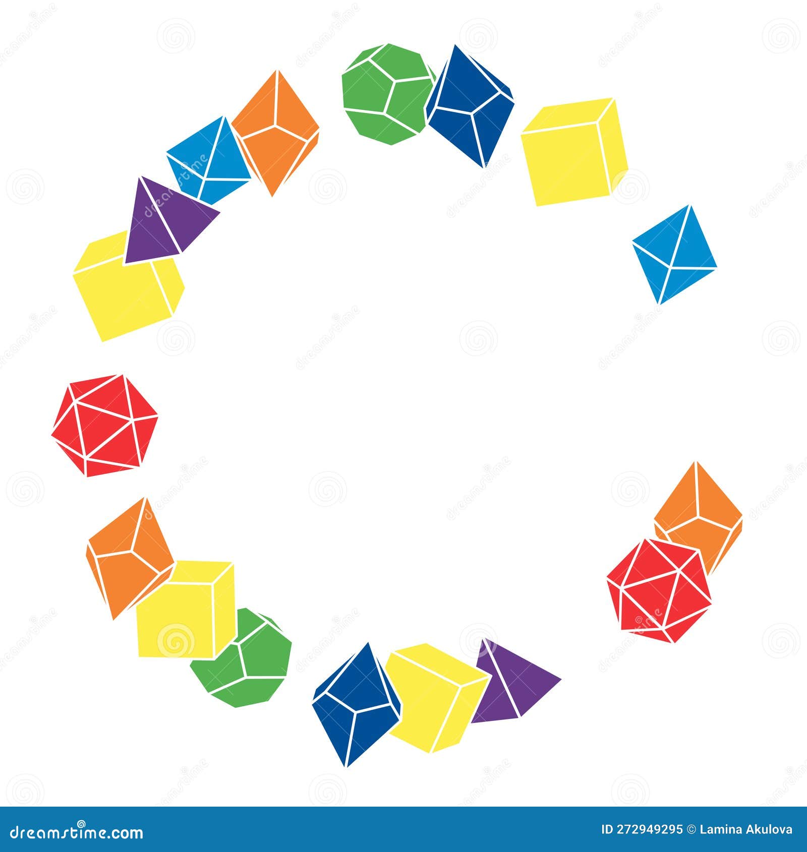 Multicolored Dice Frame in Round Shape, Hand Draw Stock Vector ...