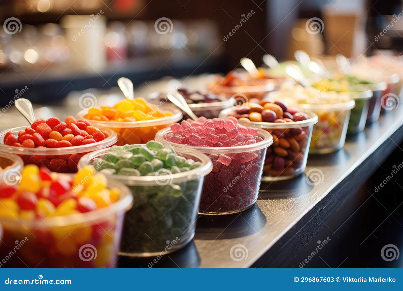 A Multicolored Display of Tempting Confections at the Candy Counter ...