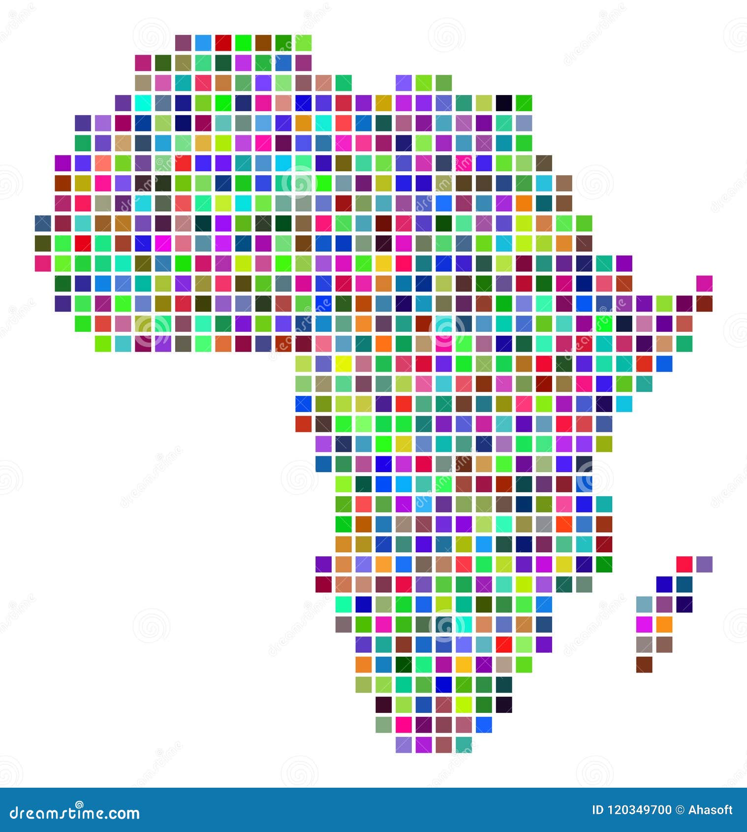 Multicolored Dot Africa Map Stock Vector - Illustration of cartography ...