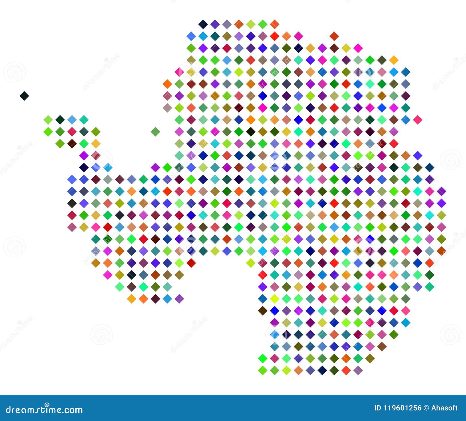 Multi Colored Dot Antarctica Map Stock Vector - Illustration of polar ...
