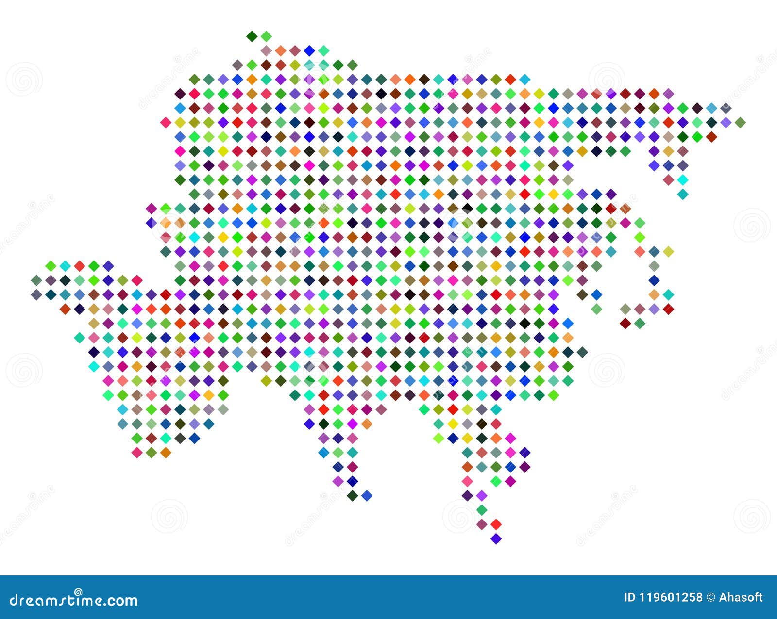 Multi Colored Dotted Asia Map Stock Vector - Illustration of land ...