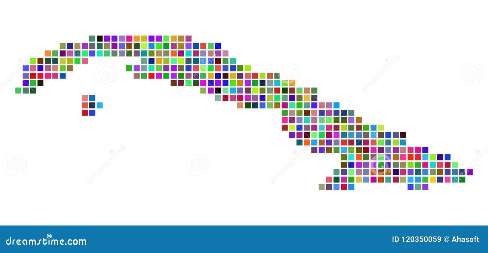 Multicolored Dot Cuba Map stock vector. Illustration of scheme - 120350059