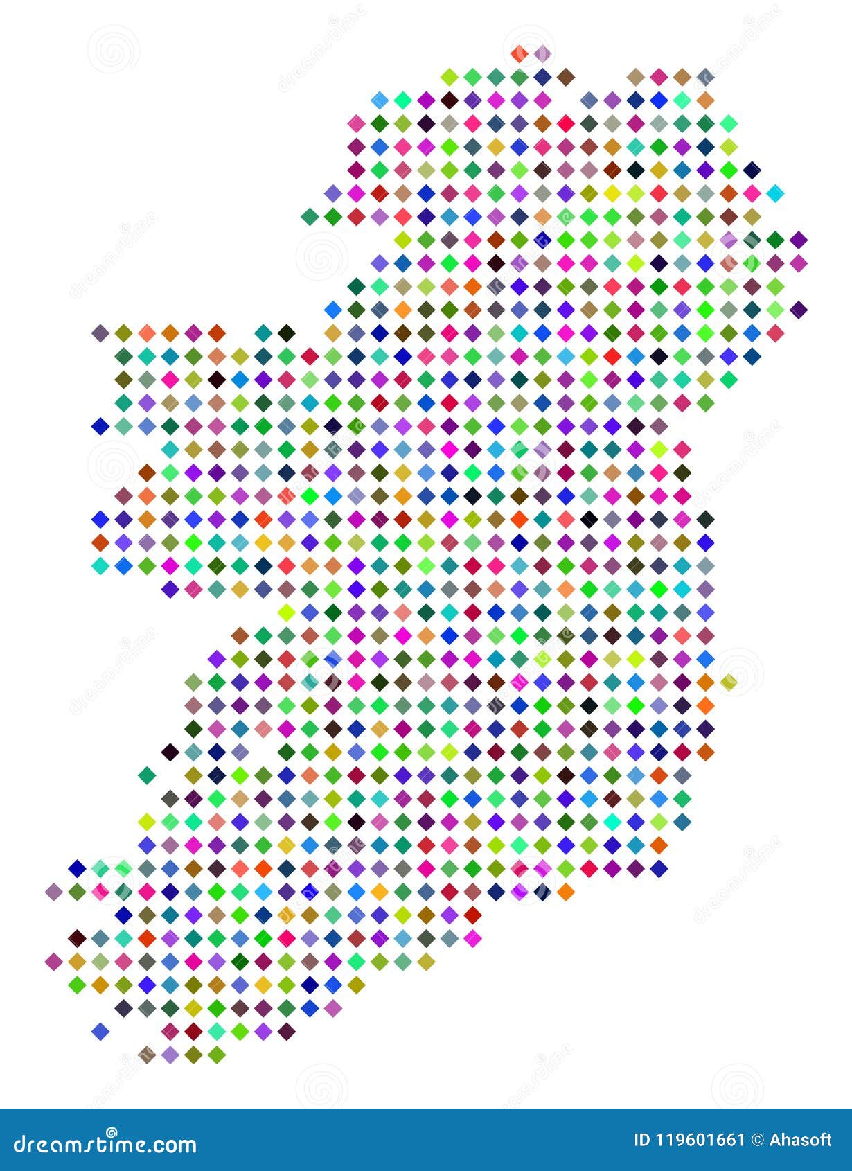 Multi Colored Dot Ireland Island Map Stock Vector - Illustration of ...
