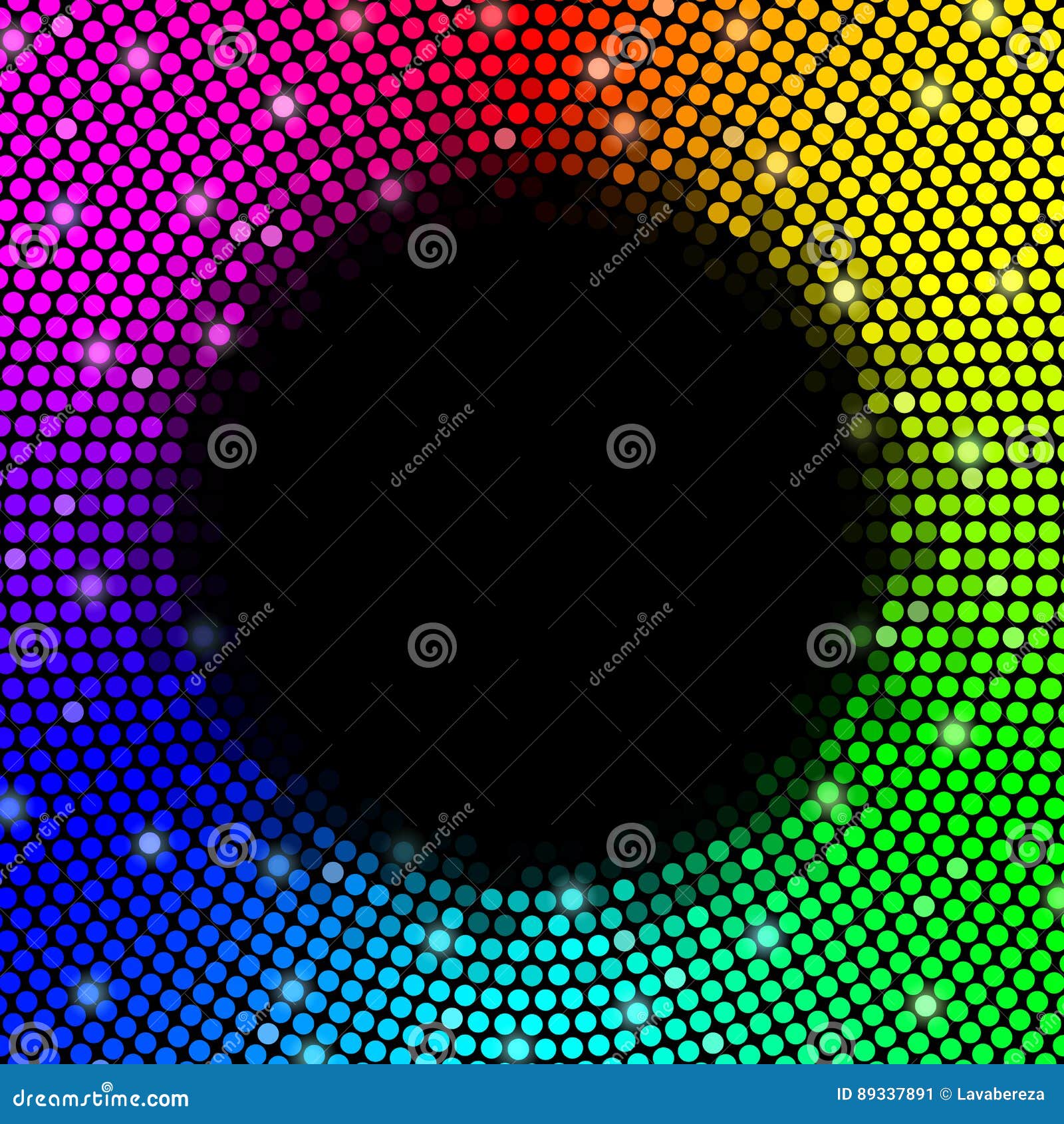 Multicolored Dots Background, Round Frame. Vector Stock Vector ...