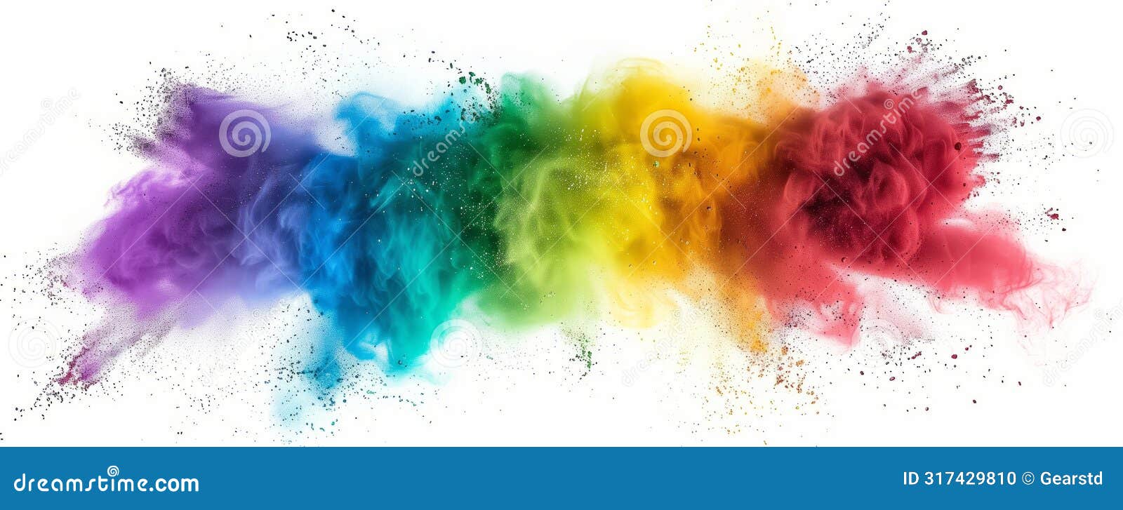 Multicolored Dust Cloud Dispersion on White Stock Photo - Image of dust ...