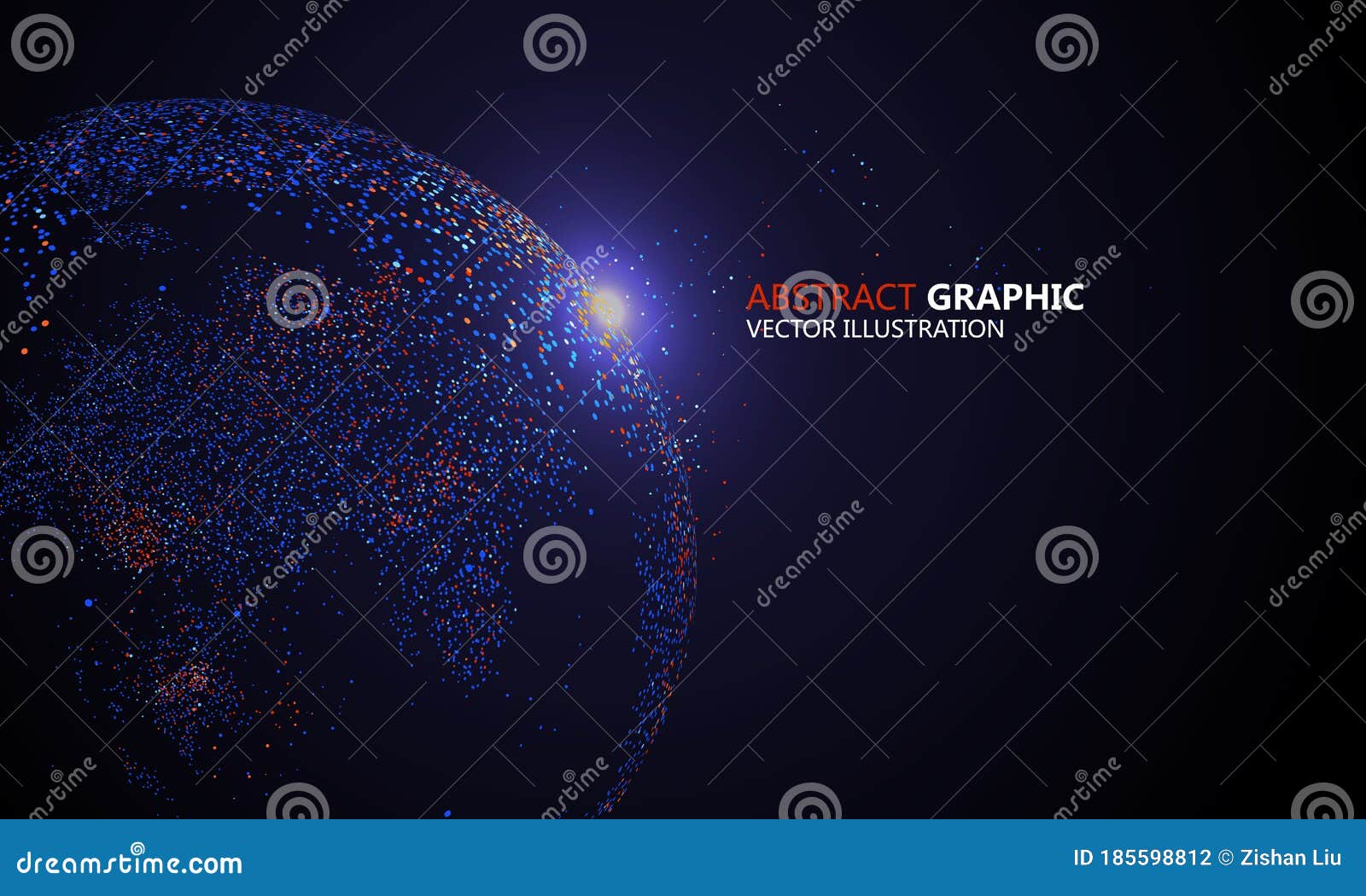 Multicolored Earth Composed of Colorful Particles, Vector Illustration ...