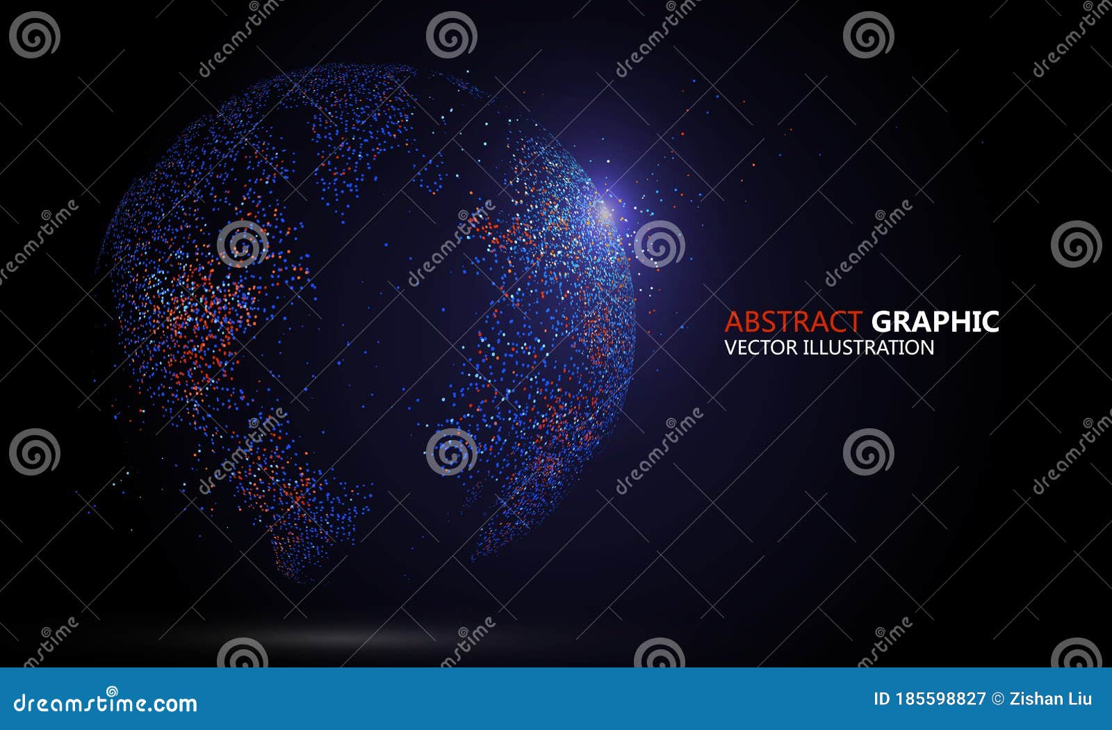 Multicolored Earth Composed of Colorful Particles, Vector Illustration ...