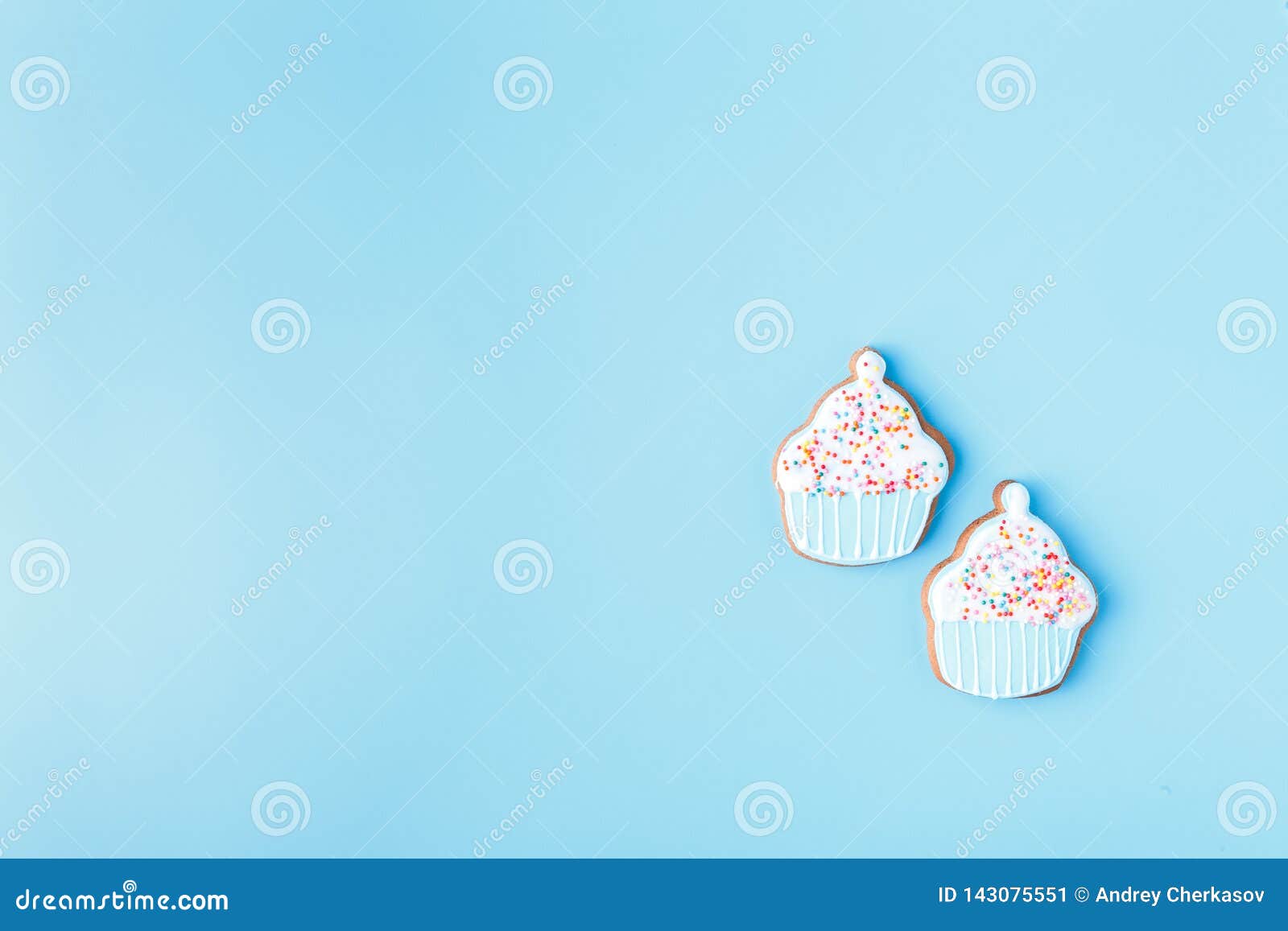 Multicolored Easter Decorated Cookies on a Bright Blue Background Stock ...