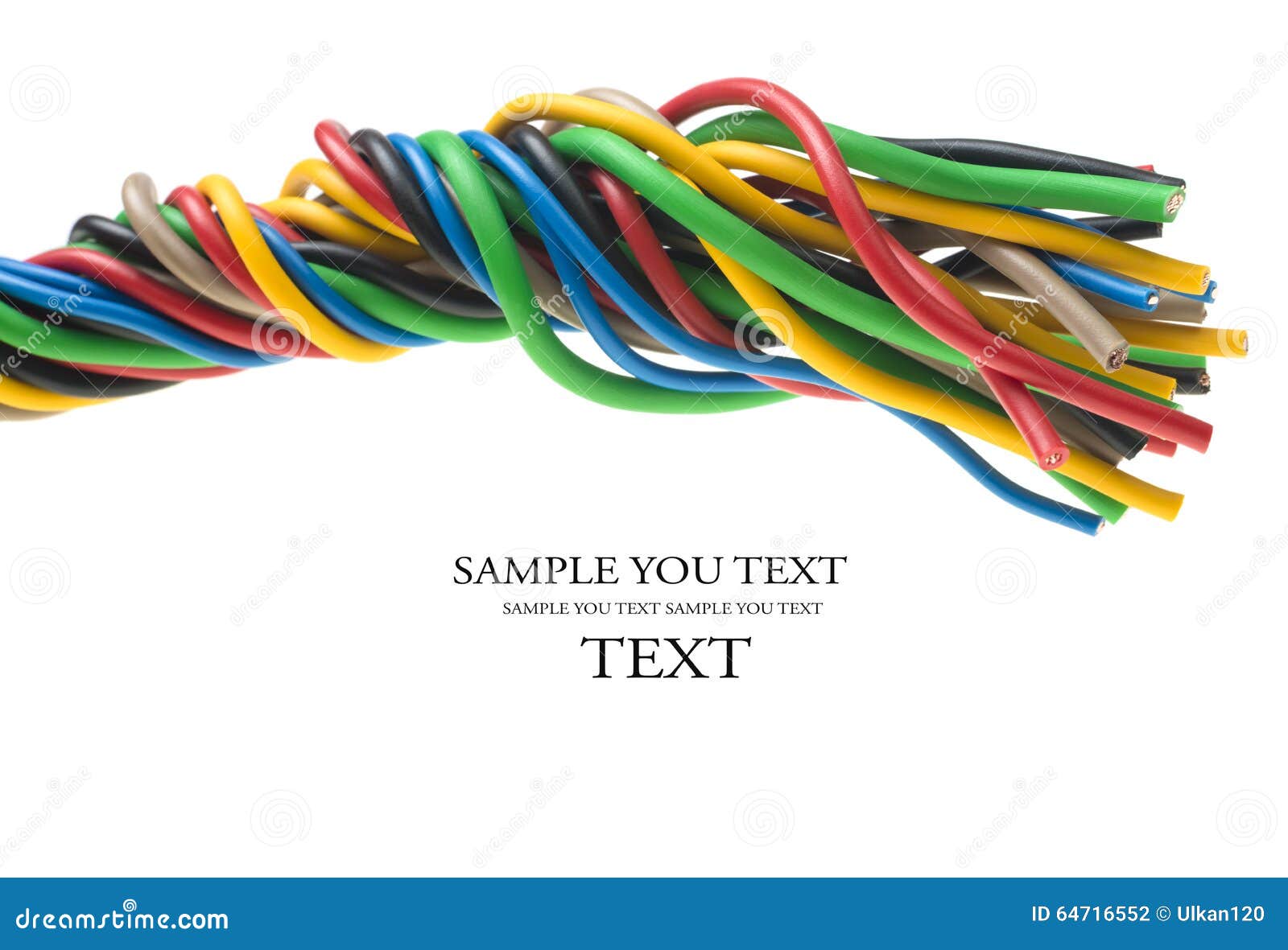 Multicolored Electric Cable on a White Background Stock Photo - Image ...
