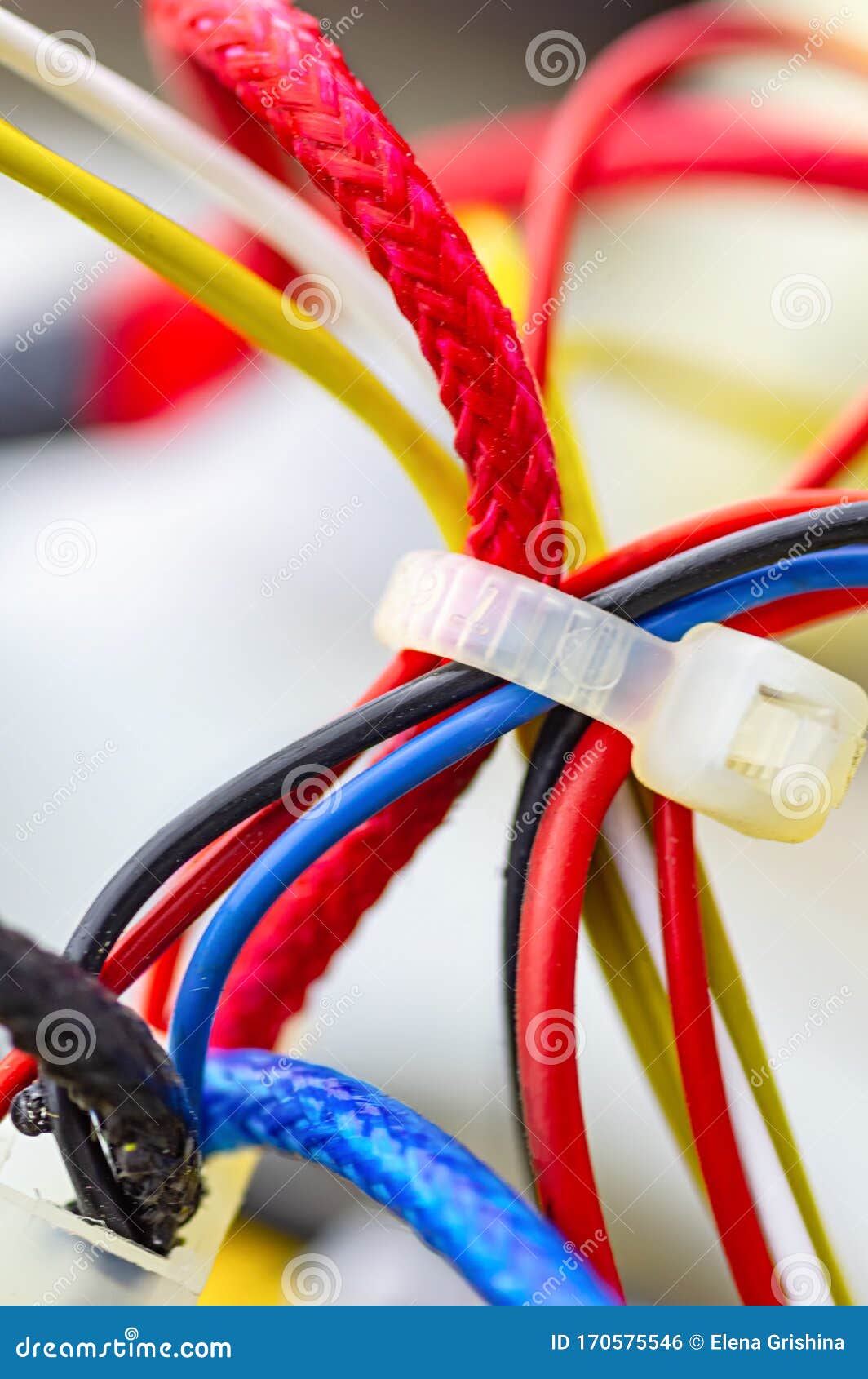 Multicolored Electrical Cables Isolated Close-up. Vertical Image ...