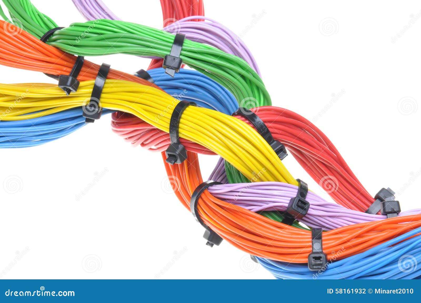 Multicolored Electrical Cables Stock Photo - Image of color, blue: 58161932