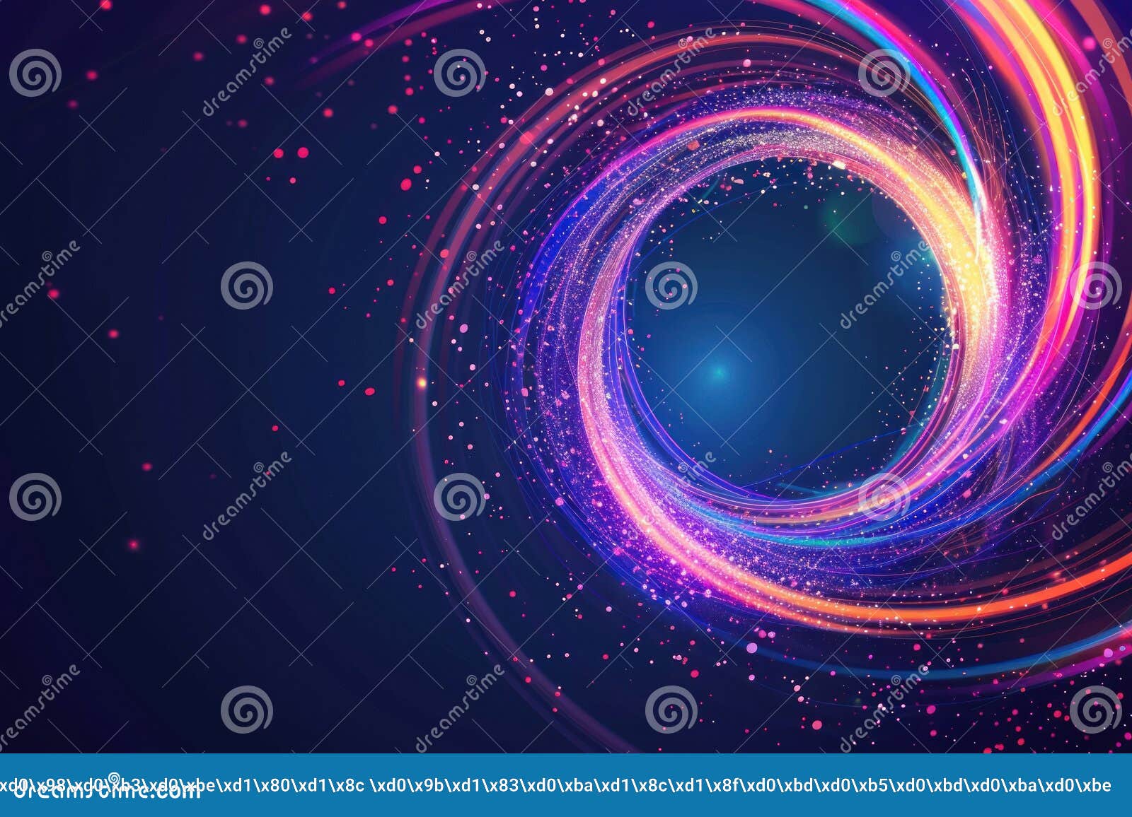 Multicolored Energy Flow Circular Shape Background . Stock Illustration ...