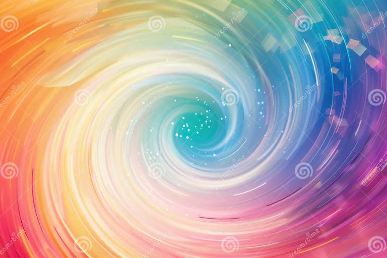 Multicolored Energy Flow Circular Shape Background Stock Illustration ...