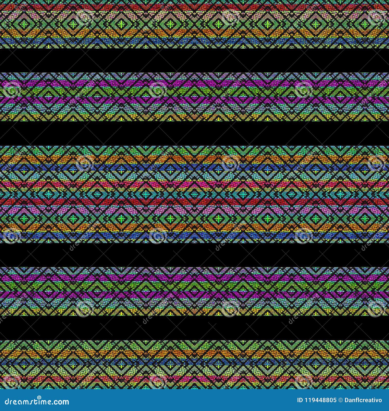 Multicolored Ethnic Stripe Seamless Pattern Stock Illustration ... Multicolored Ethnic Stripe Seamless Pattern Stock Illustration ...