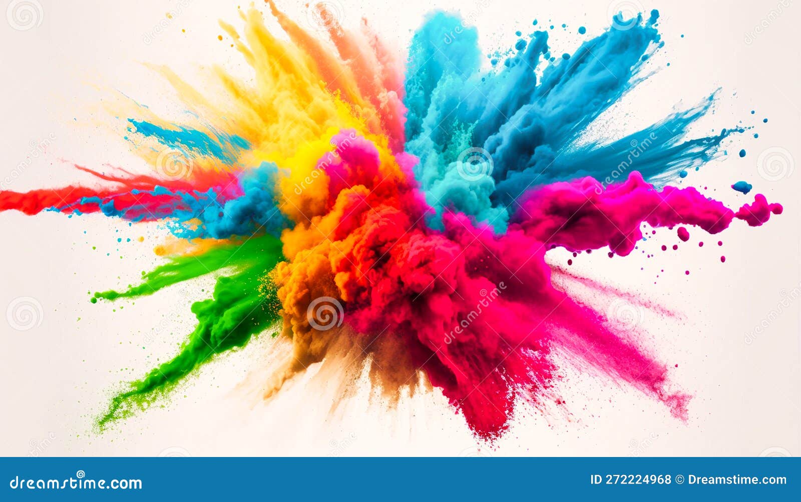 A Multicolored Explosion of Iridescent Holi Powder, Generative AI Stock ...