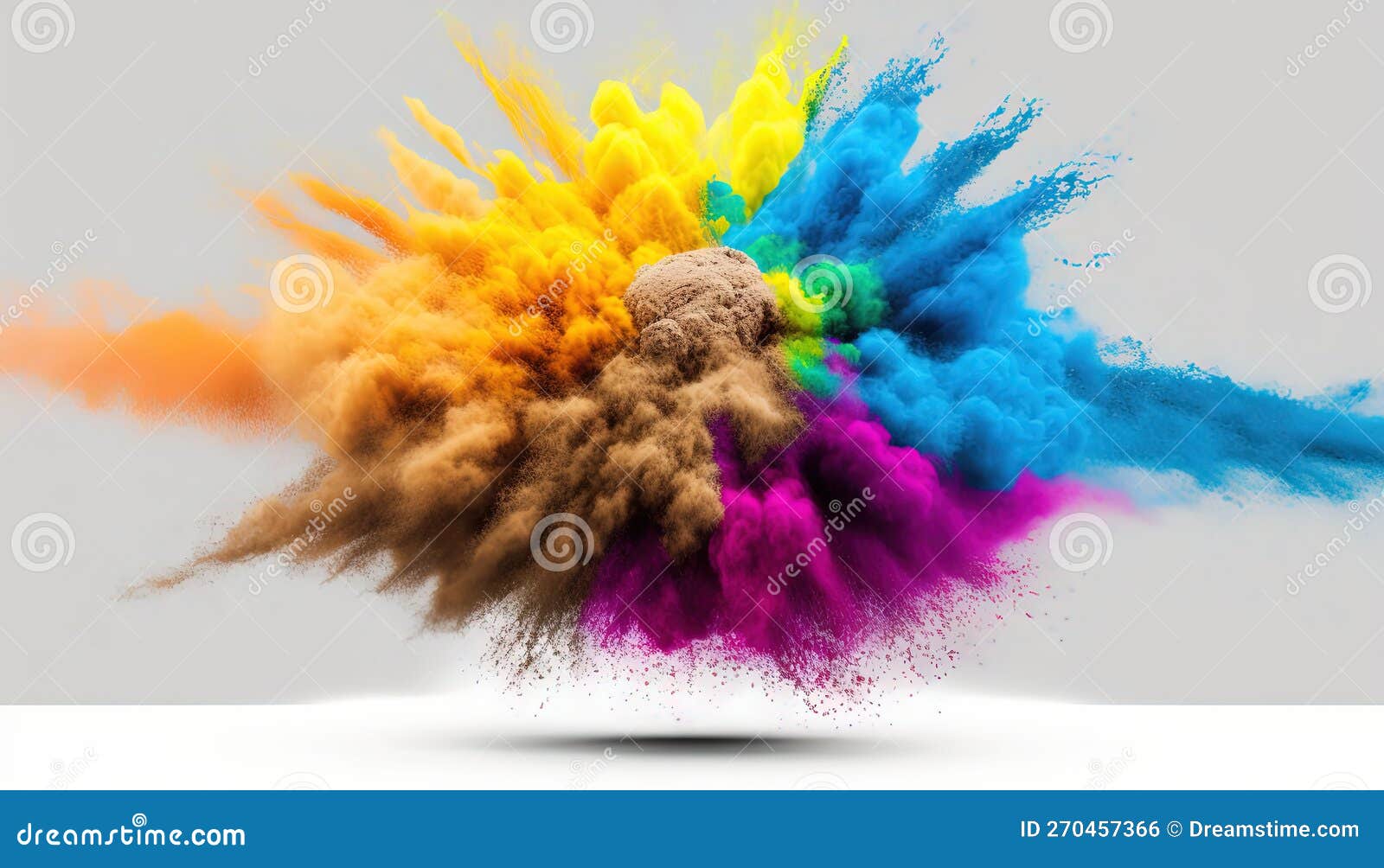 A Multicolored Explosion of Powder Flying in the Air. Stock ...