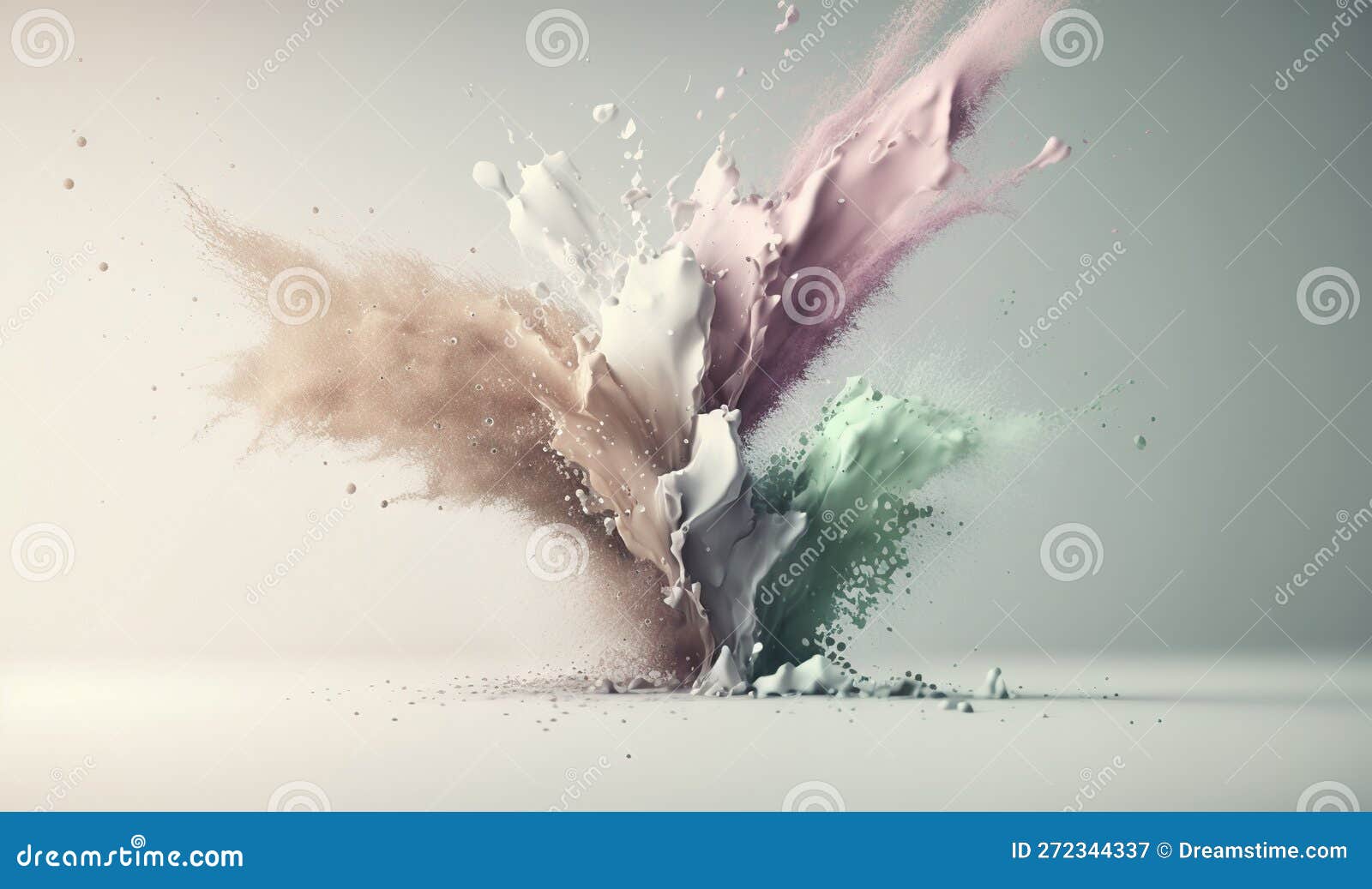A Multicolored Explosion of Powder on a Gray Background Stock ...
