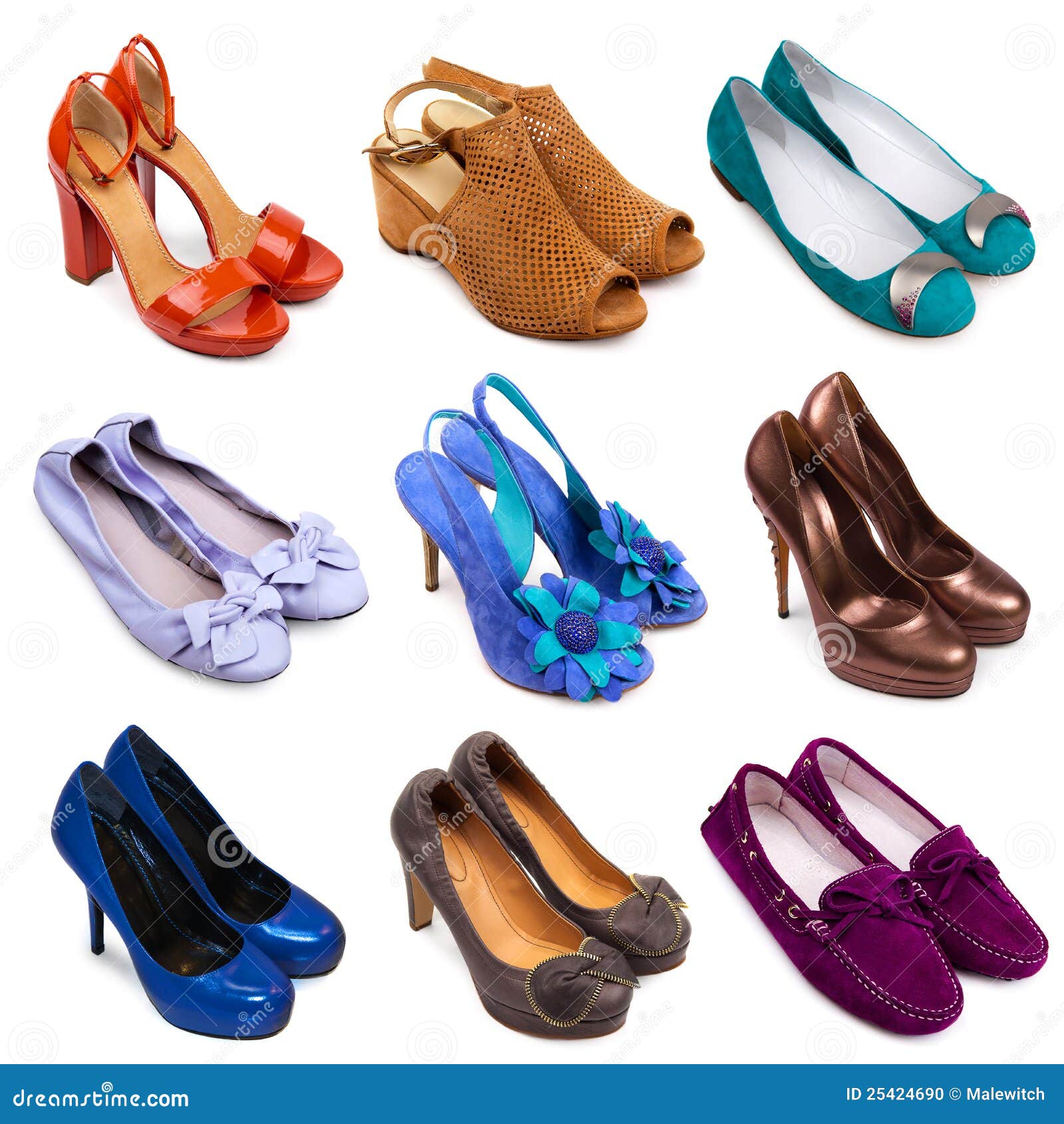 Multicolored Female Shoes-11 Stock Photo - Image of heel, ballet: 25424690