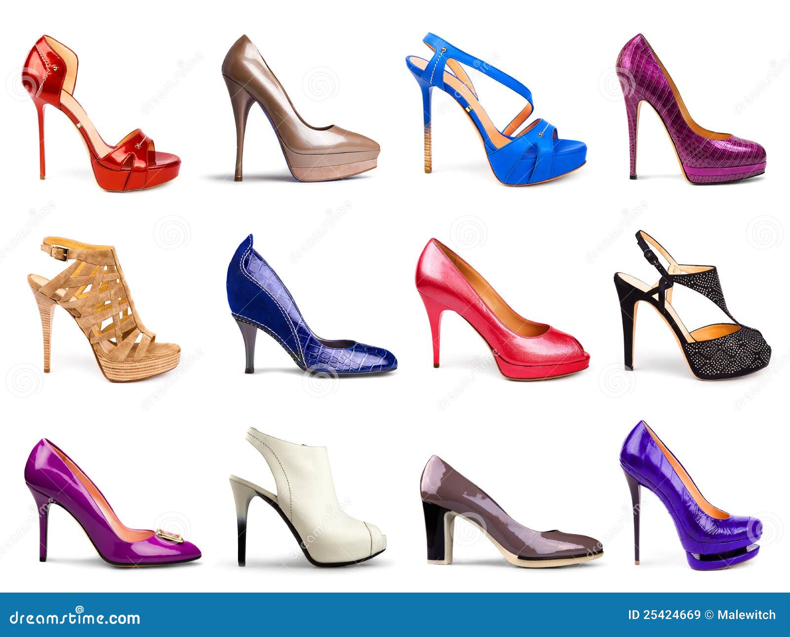 Multicolored female shoes stock image. Image of fashion - 25424669