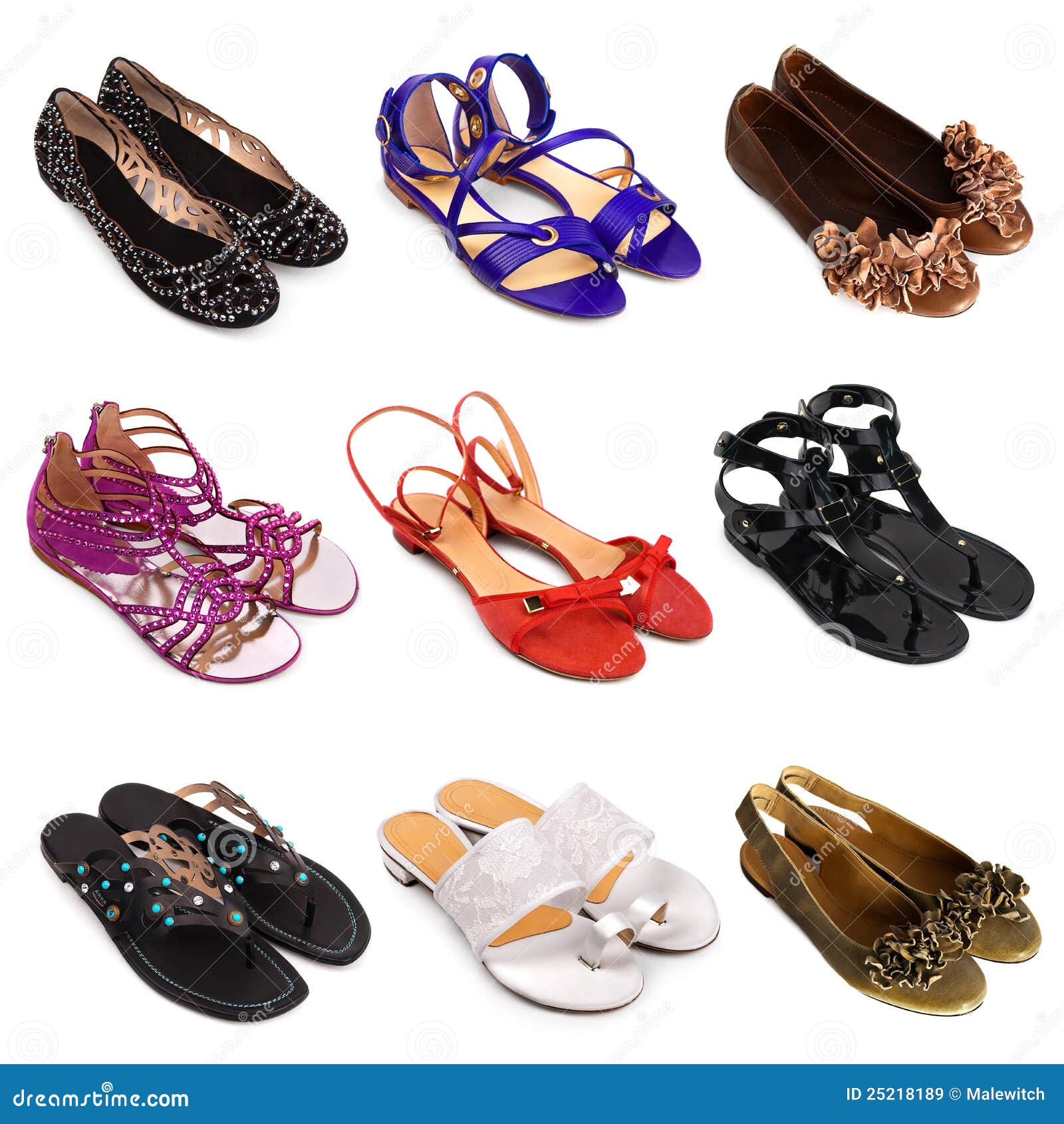 Multicolored Female Shoes-5 Stock Image - Image of female, leather ...