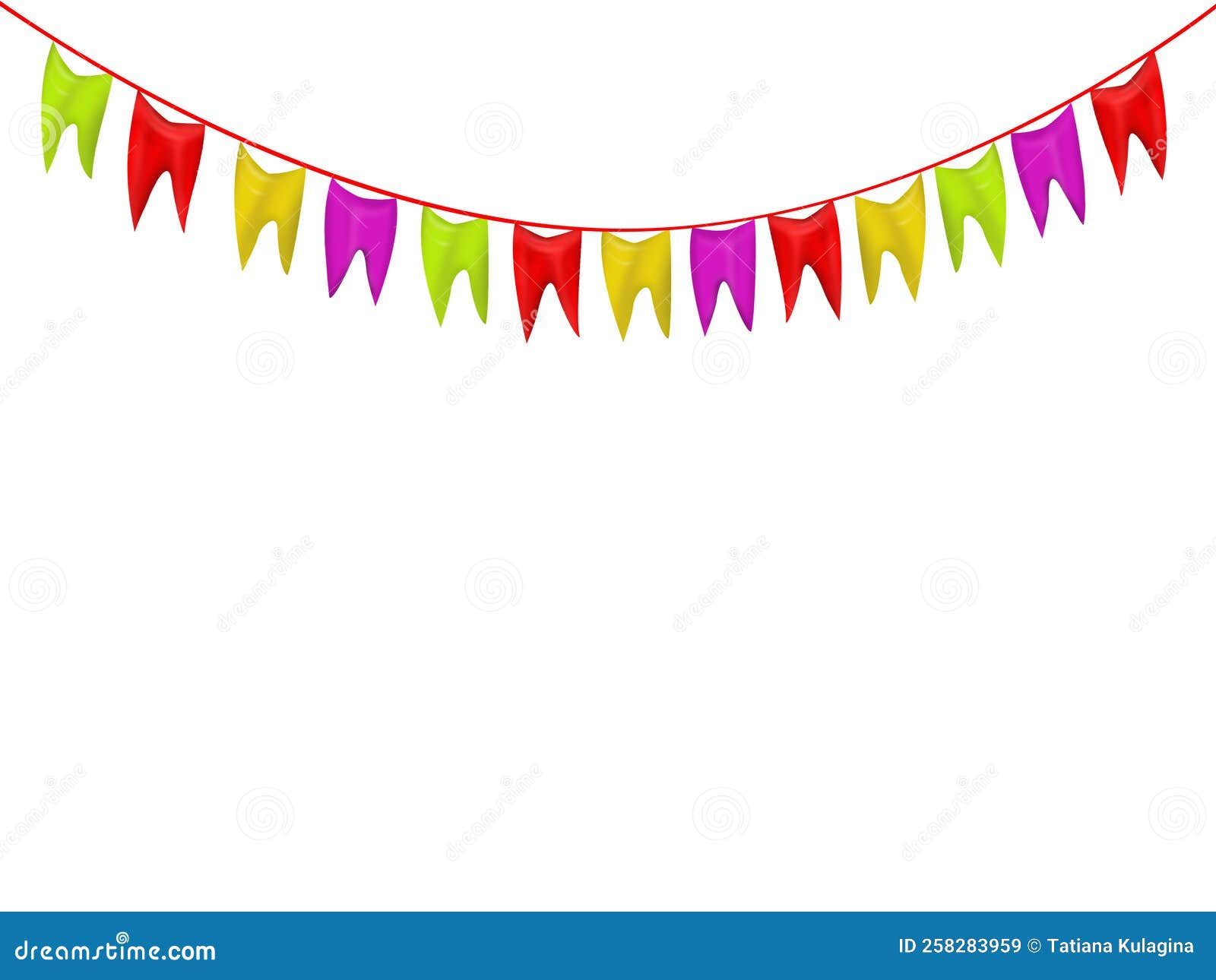 Multicolored Festive Flags Isolated on White Background. Stock ...
