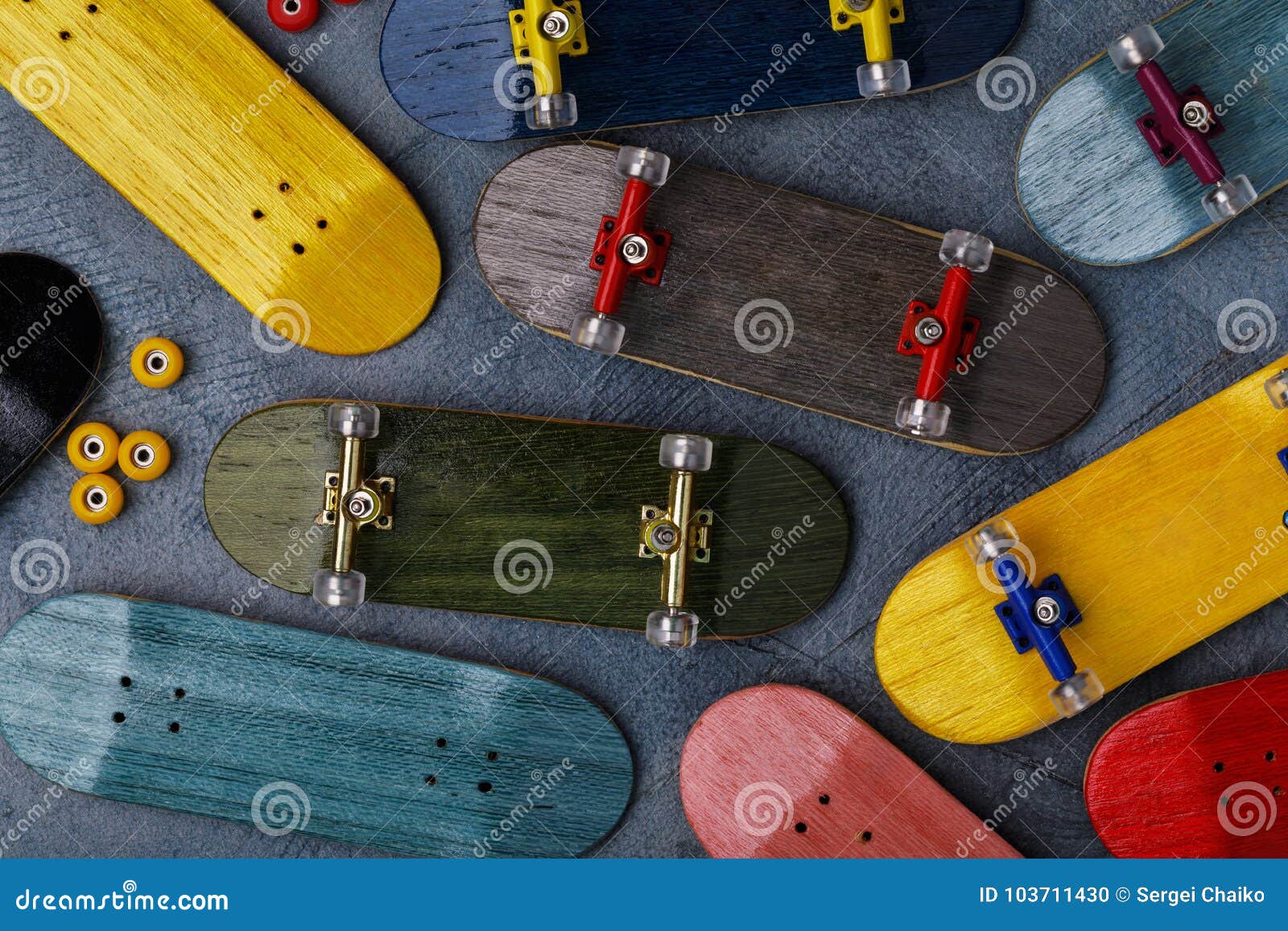 Multicolored Fingerboards and Details Stock Photo - Image of ...
