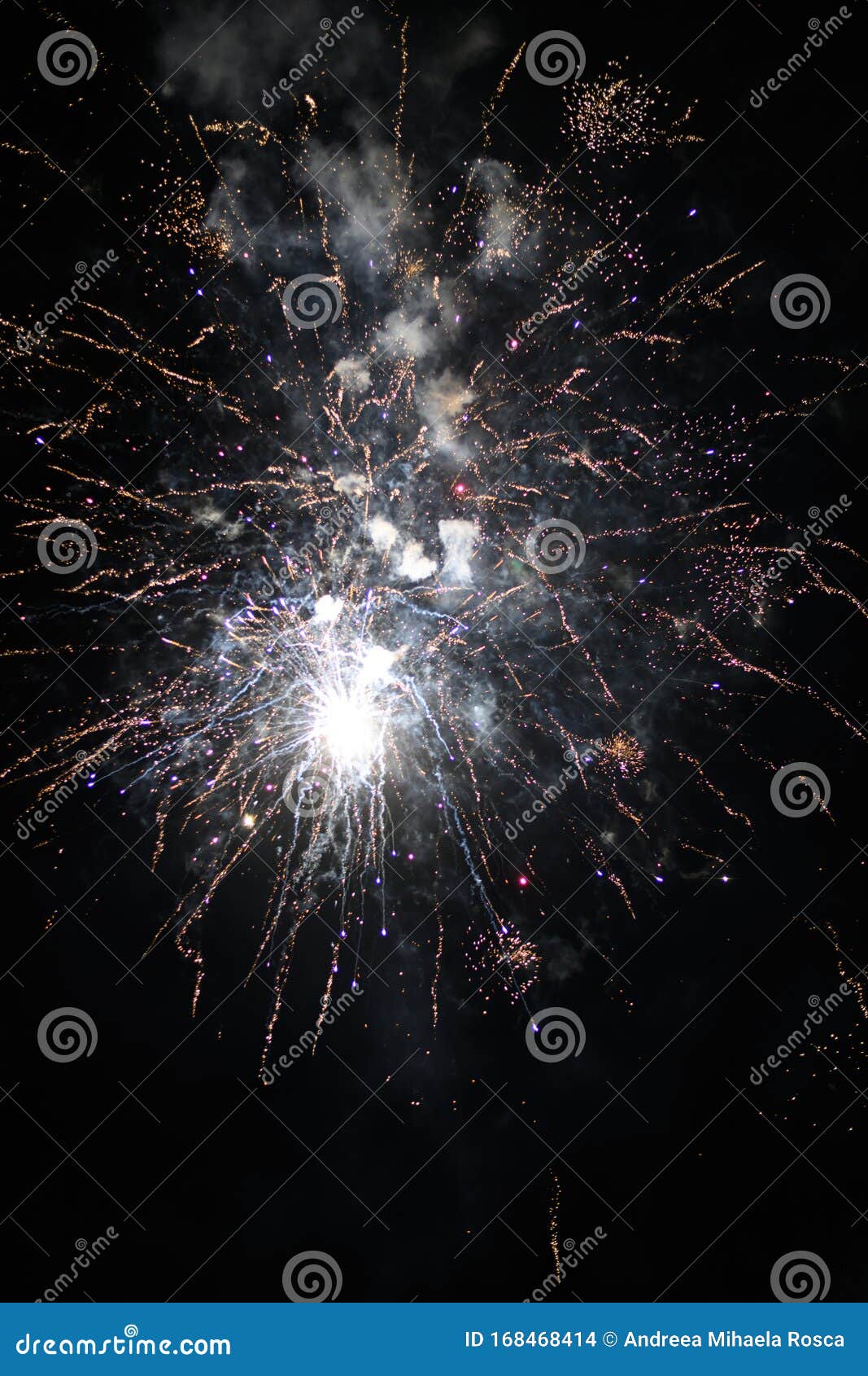 Multicolored Fireworks Exploding on the Sky for New Year Celebration ...