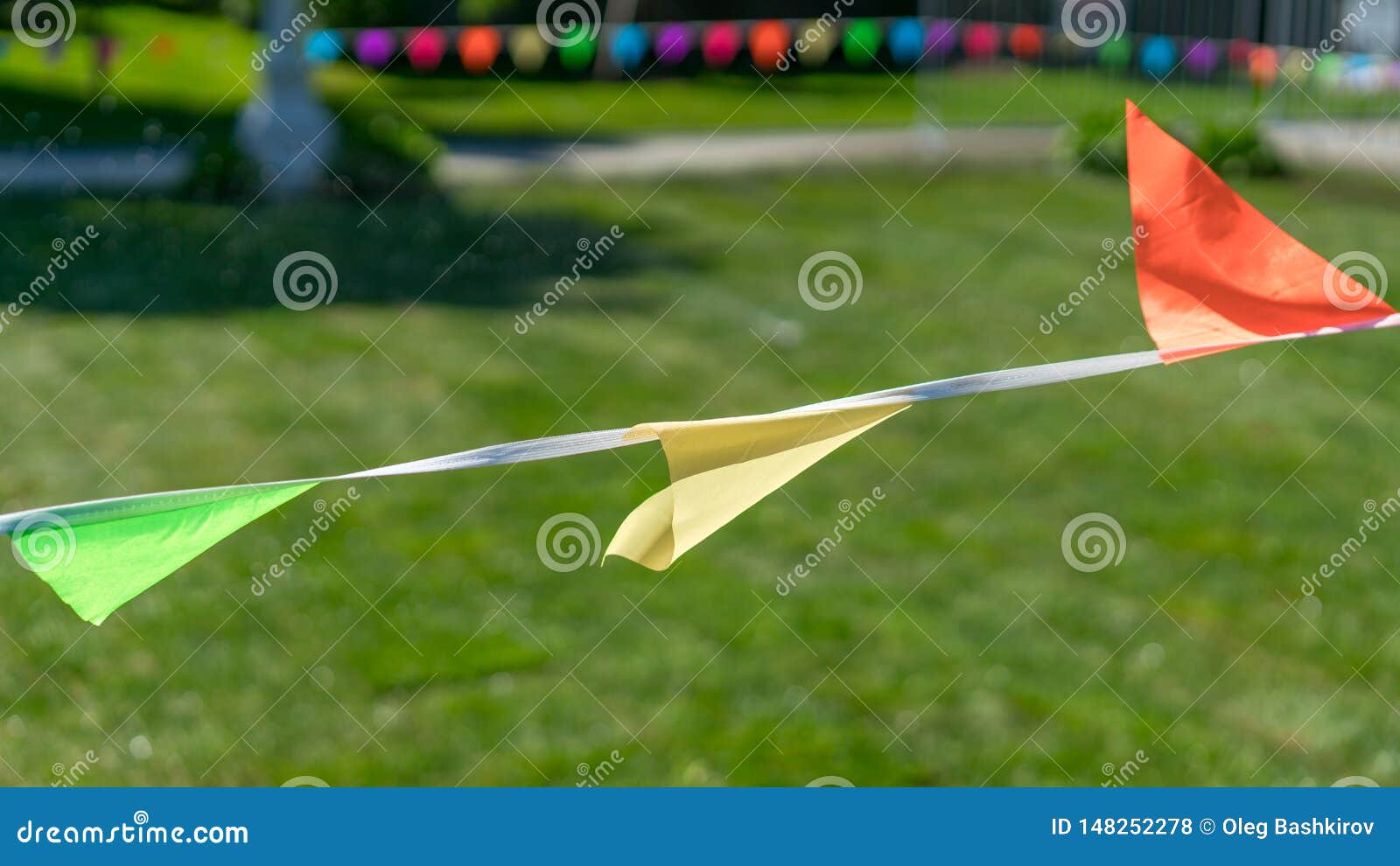 Multicolored Flags, in the Wind, Close Up Stock Photo - Image of light ...