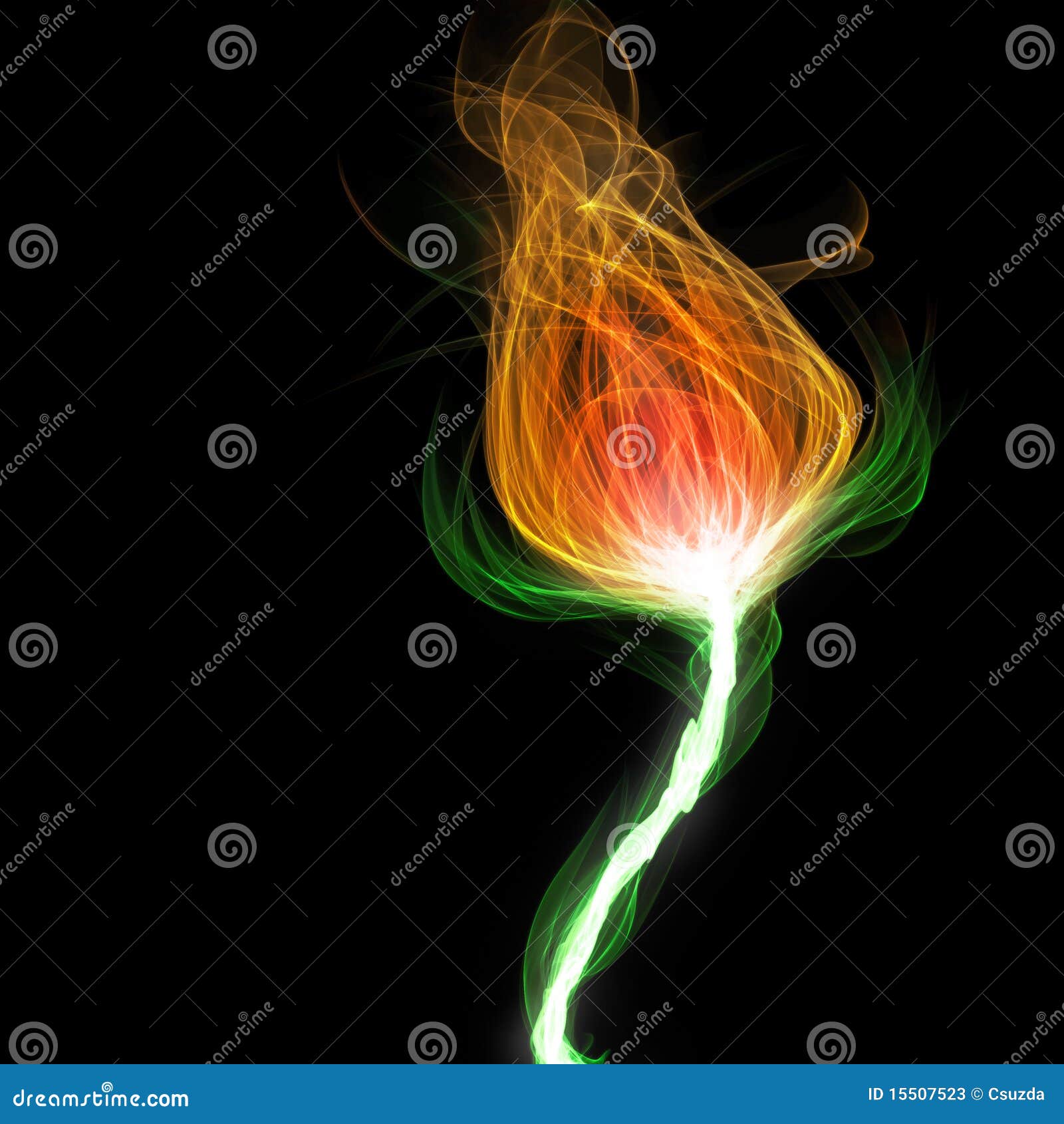 Multicolored Flaming Flower Stock Illustration - Illustration of ...