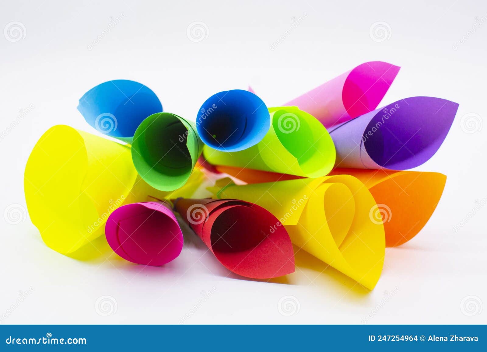 Multicolored Folder Paper on a White Background. Stock Photo - Image of ...