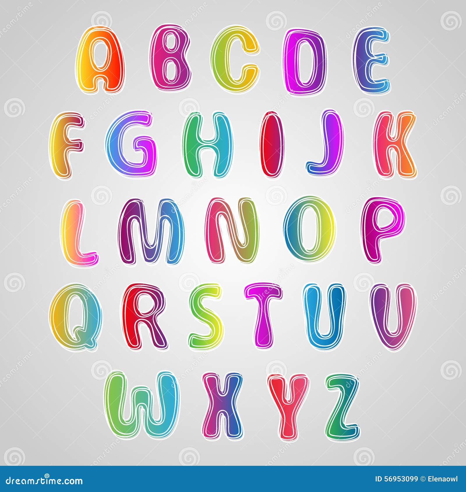 Multicolored Font, Set of Colorful Letters. Stock Vector - Illustration ...