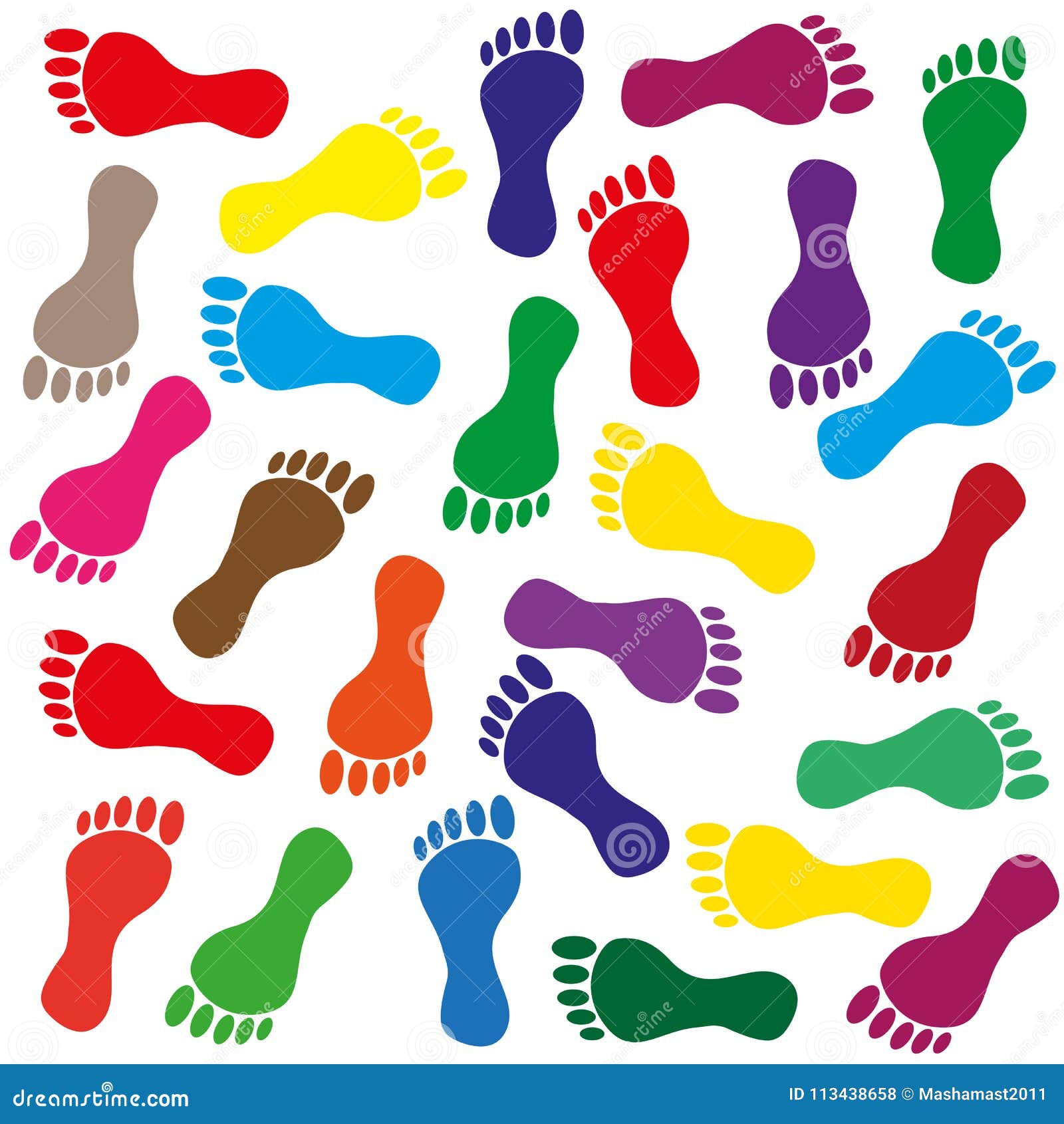 Multicolored Foot Prints Texture Stock Vector - Illustration of body ...