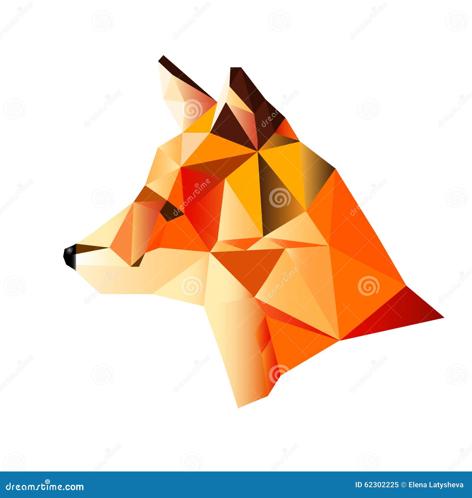 Multicolored Fox on the White Stock Illustration - Illustration of ...