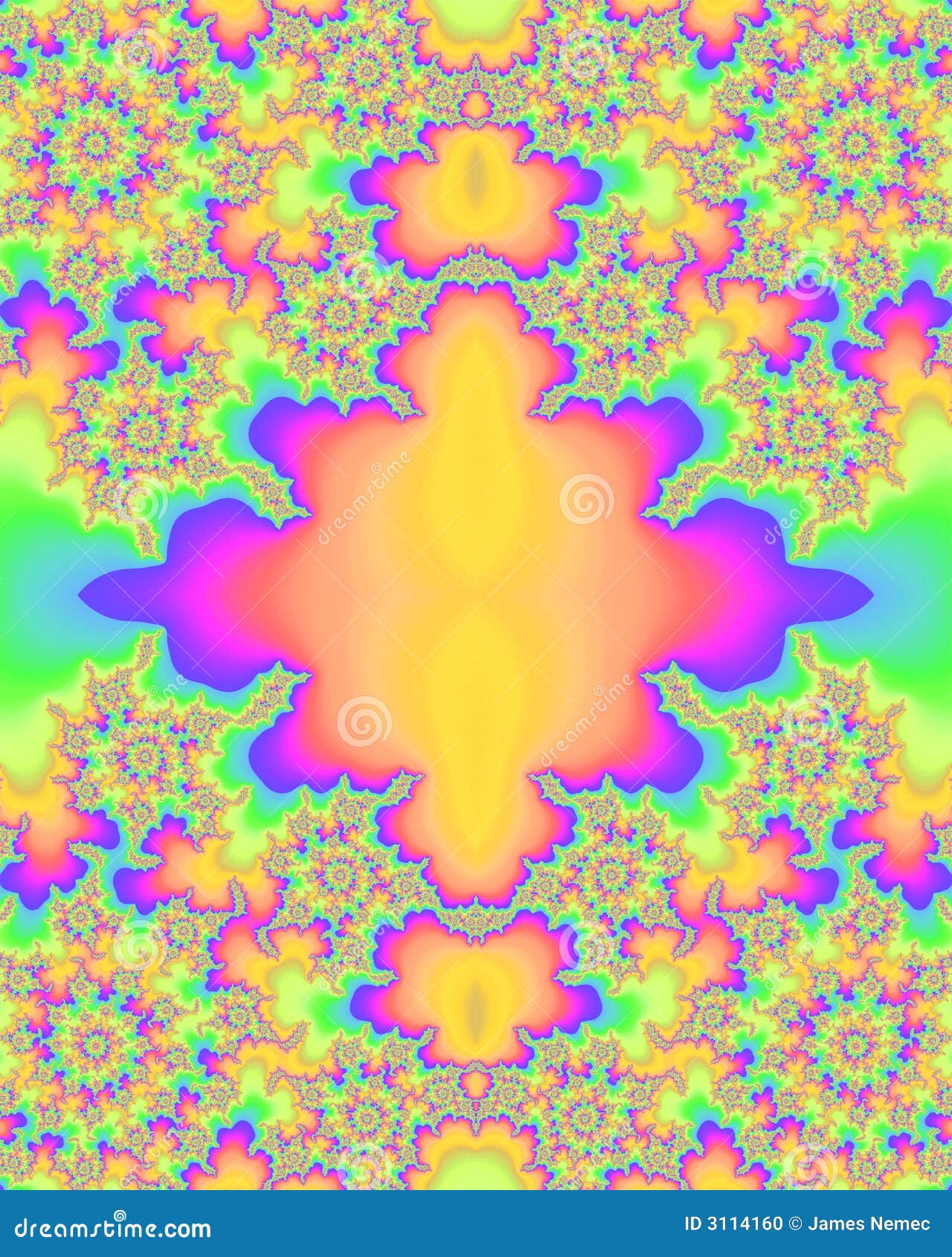 Multicolored Fractal Pattern Stock Illustration - Illustration of pink ...