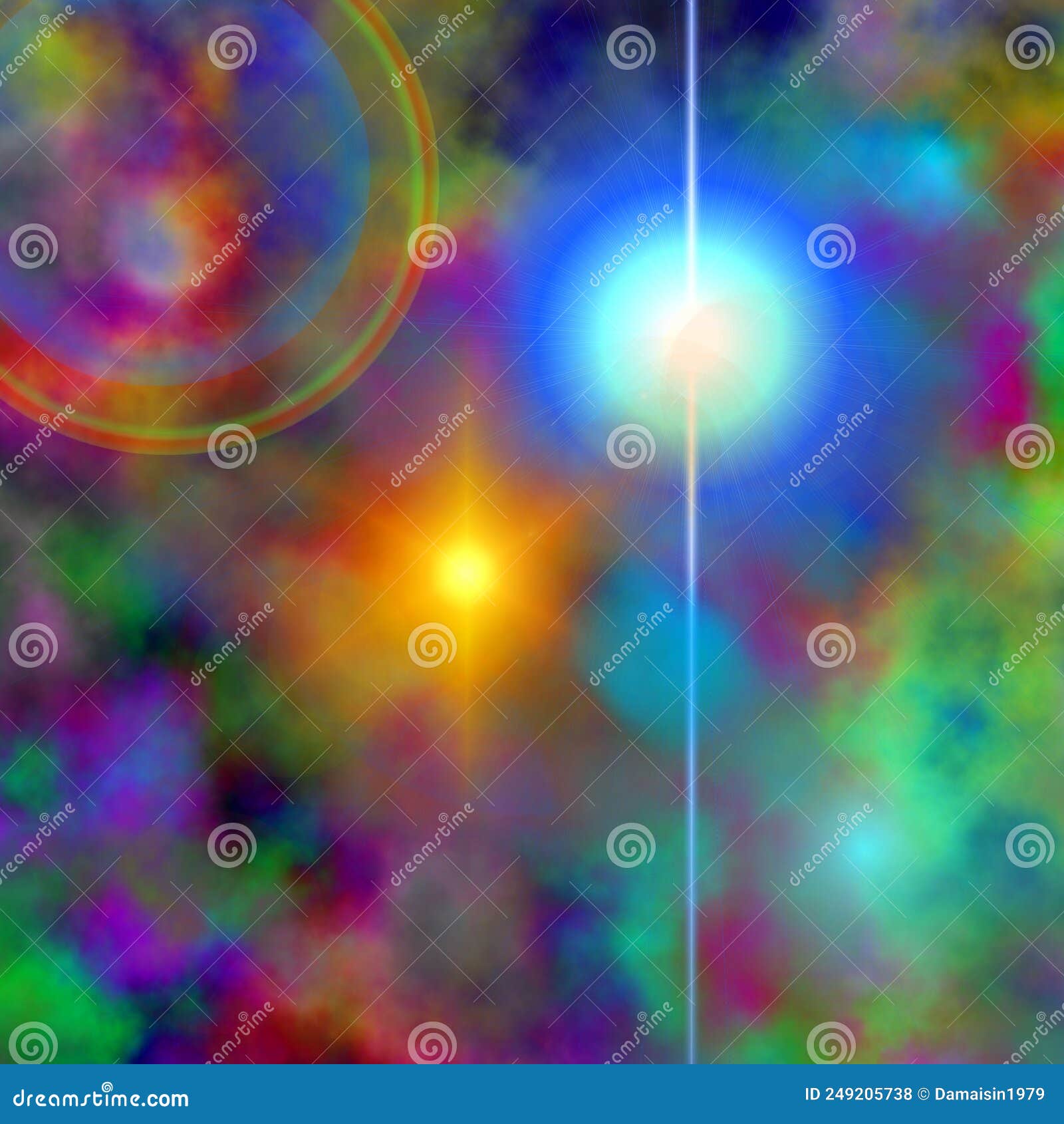 Multicolored Sun Stars Galaxy Clouds, Sky Shapes, Forms. Abstract ...