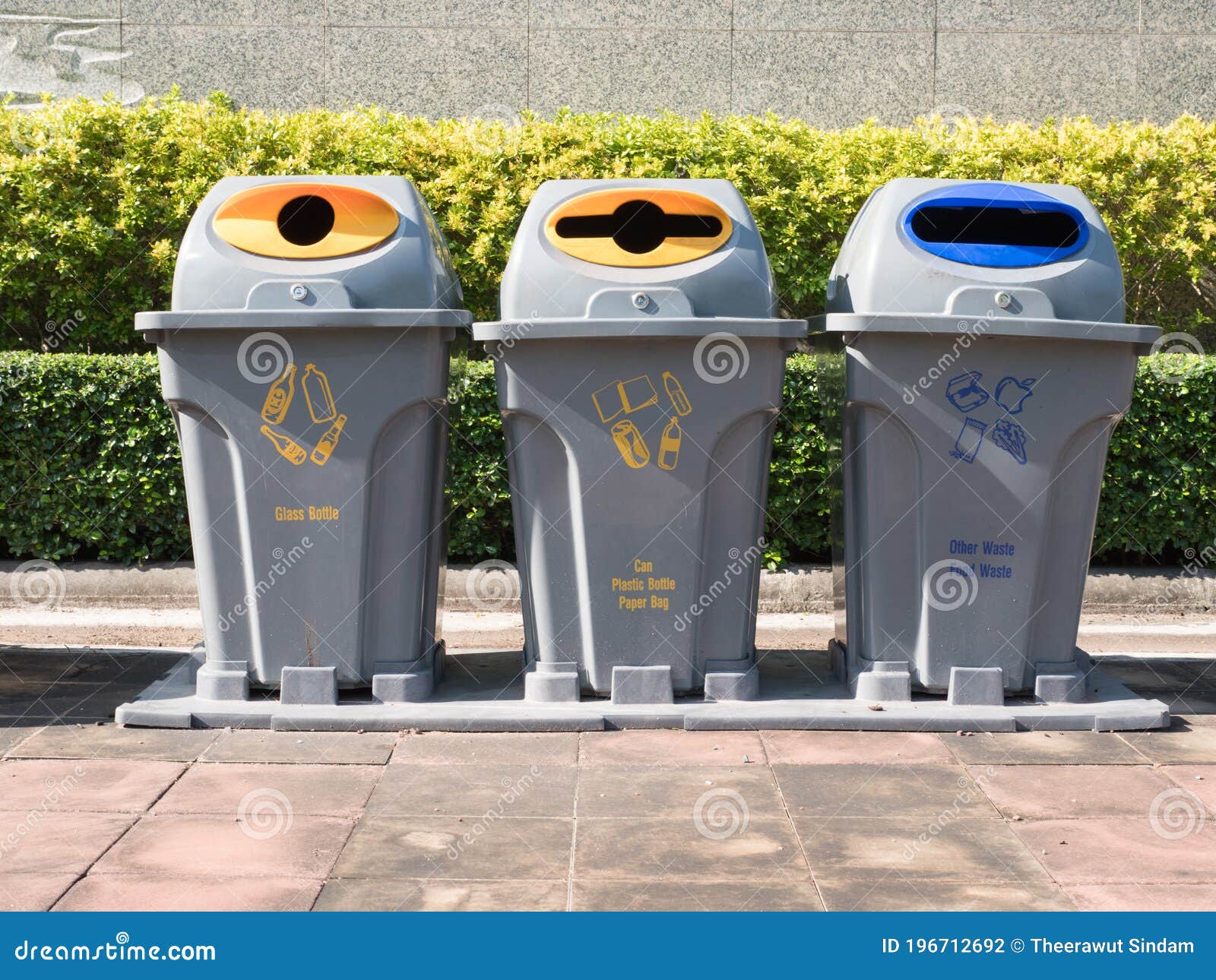 Multicolored Garbage Trash Bins.Recycling Bin, Garbage Bin Stock Photo ...
