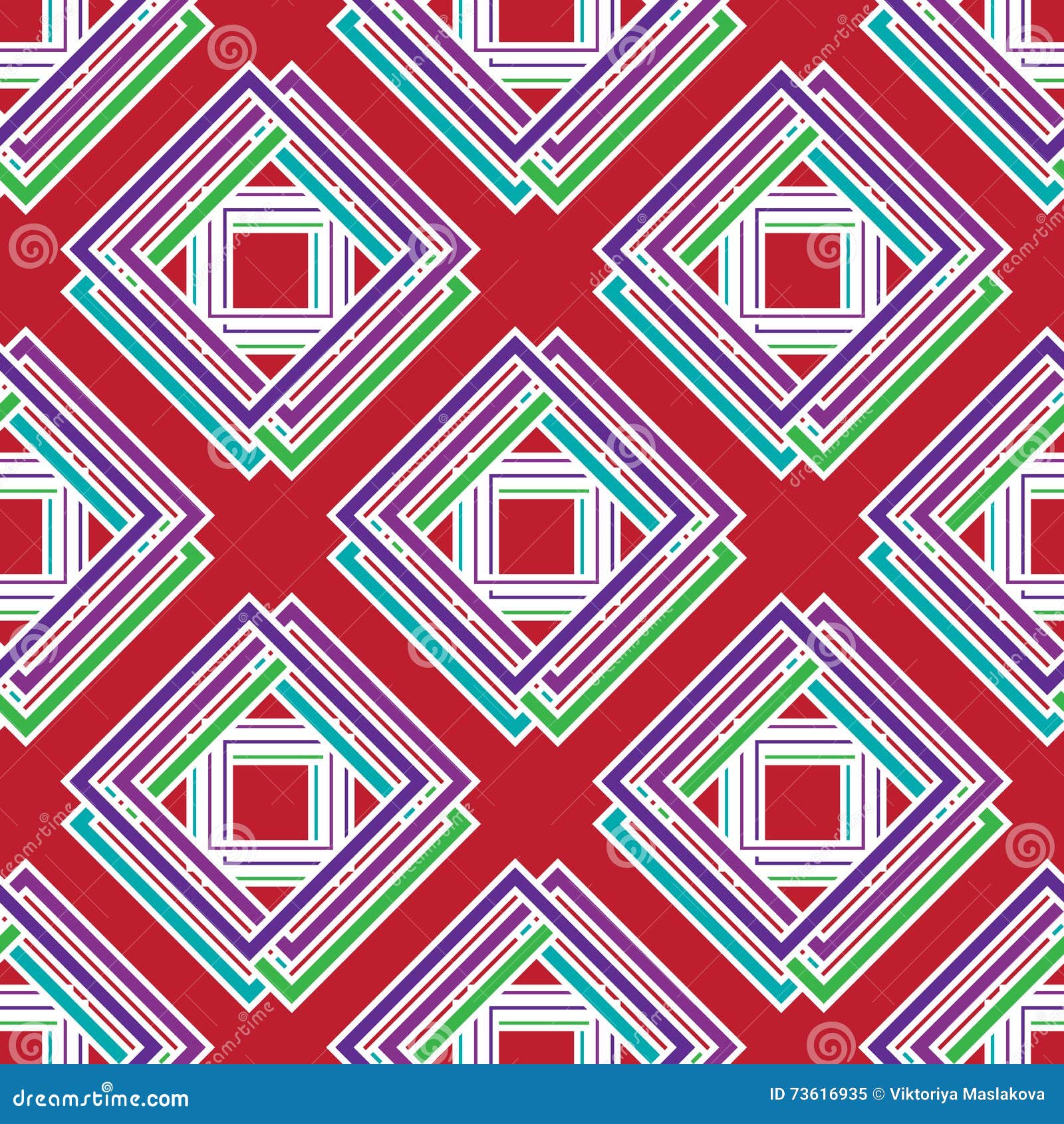 Multicolored Geometric Seamless Rhombic Pattern Stock Vector ...