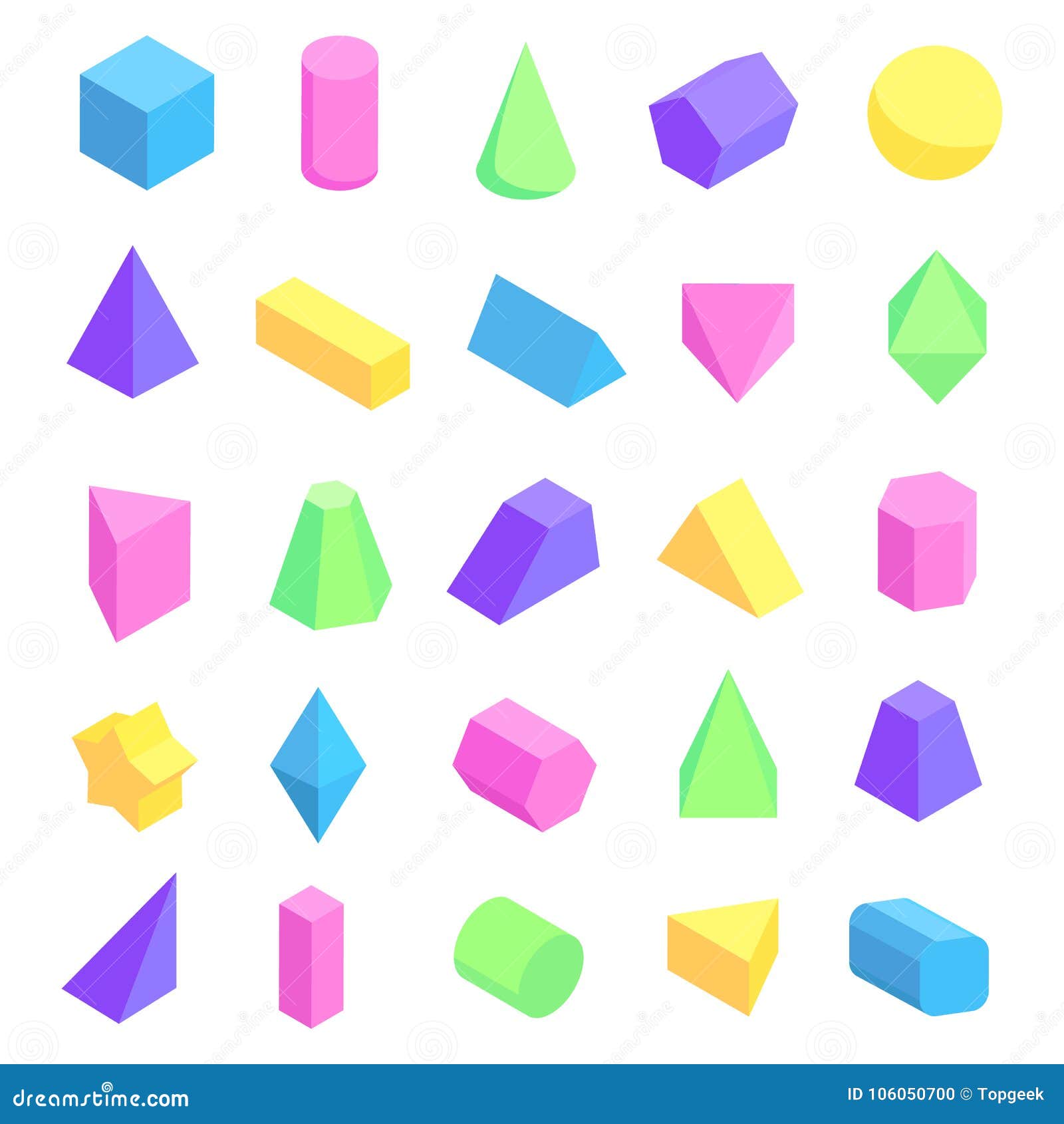 Multicolored Geometric Shapes Vector Illustration Stock Vector ...