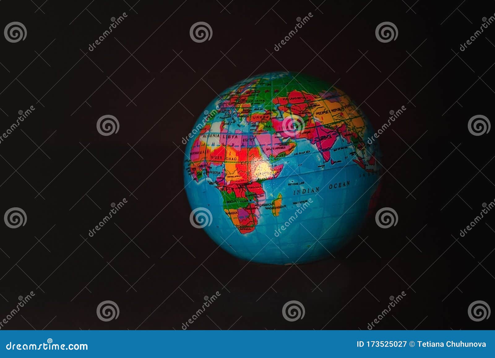 Multicolored Globe Isolated on a Dark Background. Stock Image - Image ...