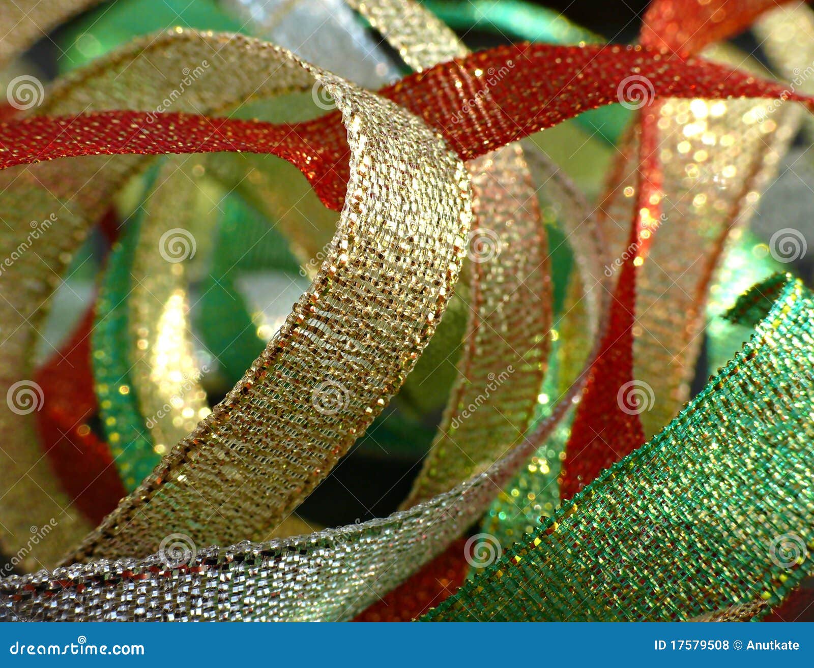 Multicolored Glossy Ribbons Stock Photo - Image of decoration, golden ...