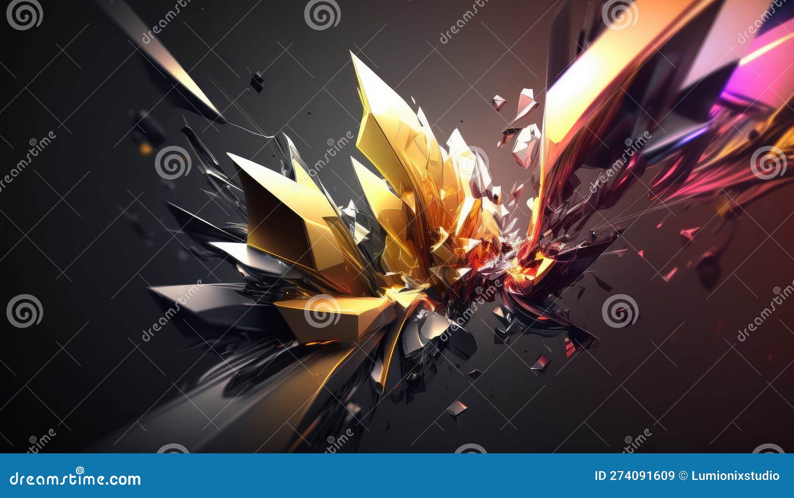 Multicolored Glowing Background, Explosion of Geometric Abstraction. AI ...