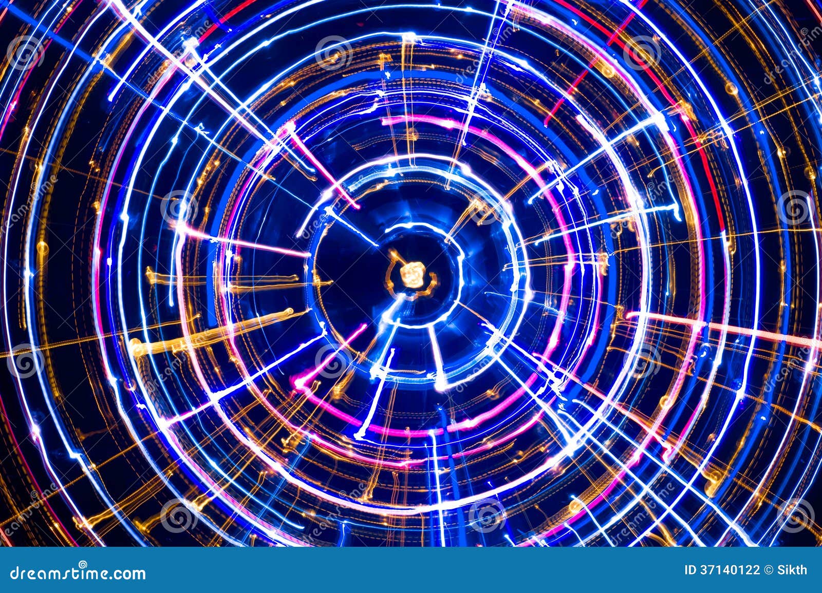 Multicolored Glowing Electric Circle Stock Photo - Image of bright ...