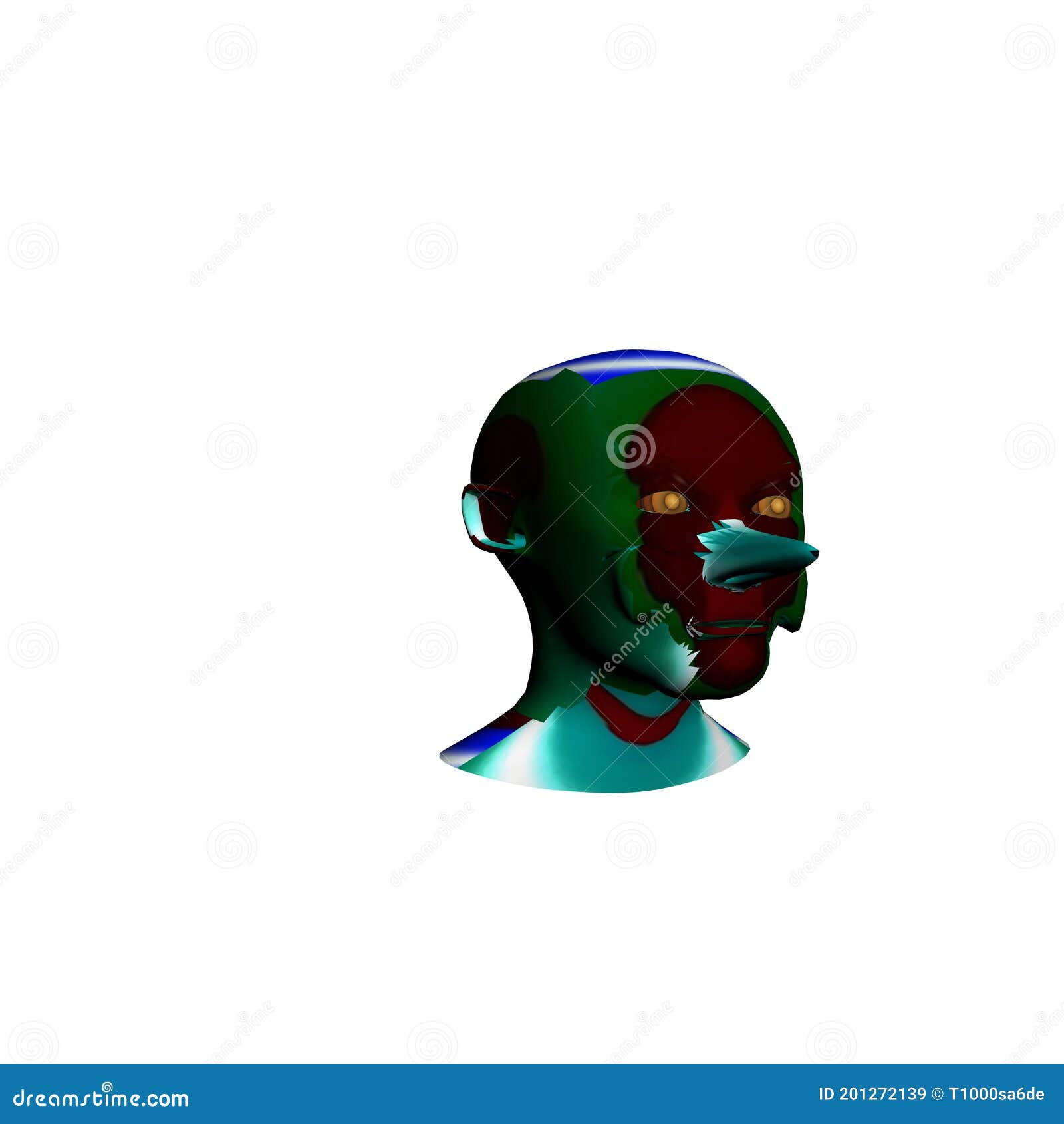 Goblin Head Side View Mascot Black And White Vector Illustration ...