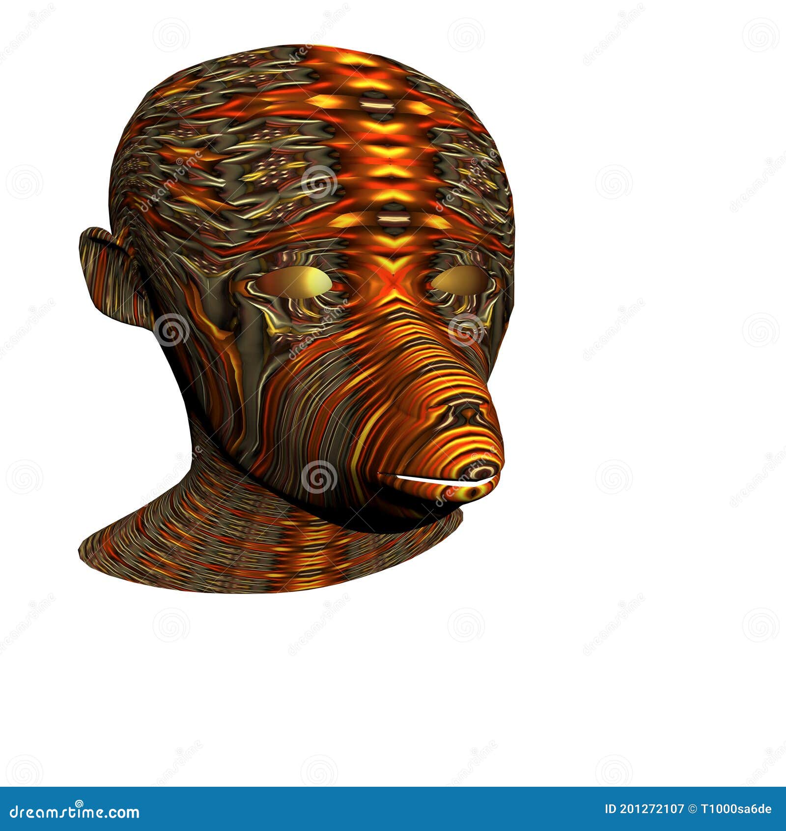 Goblin Head Side View Mascot Black And White Vector Illustration ...