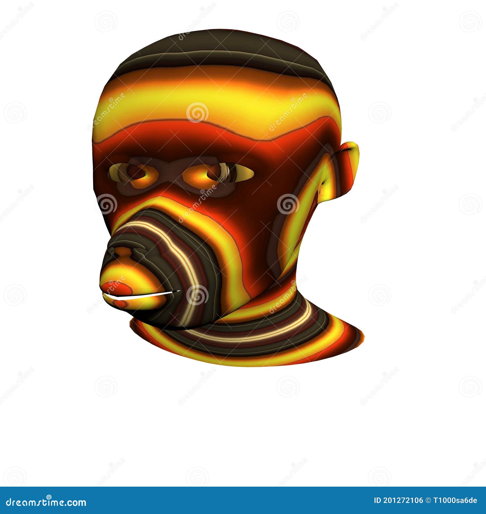 Goblin Head Side View Mascot Black And White Vector Illustration ...